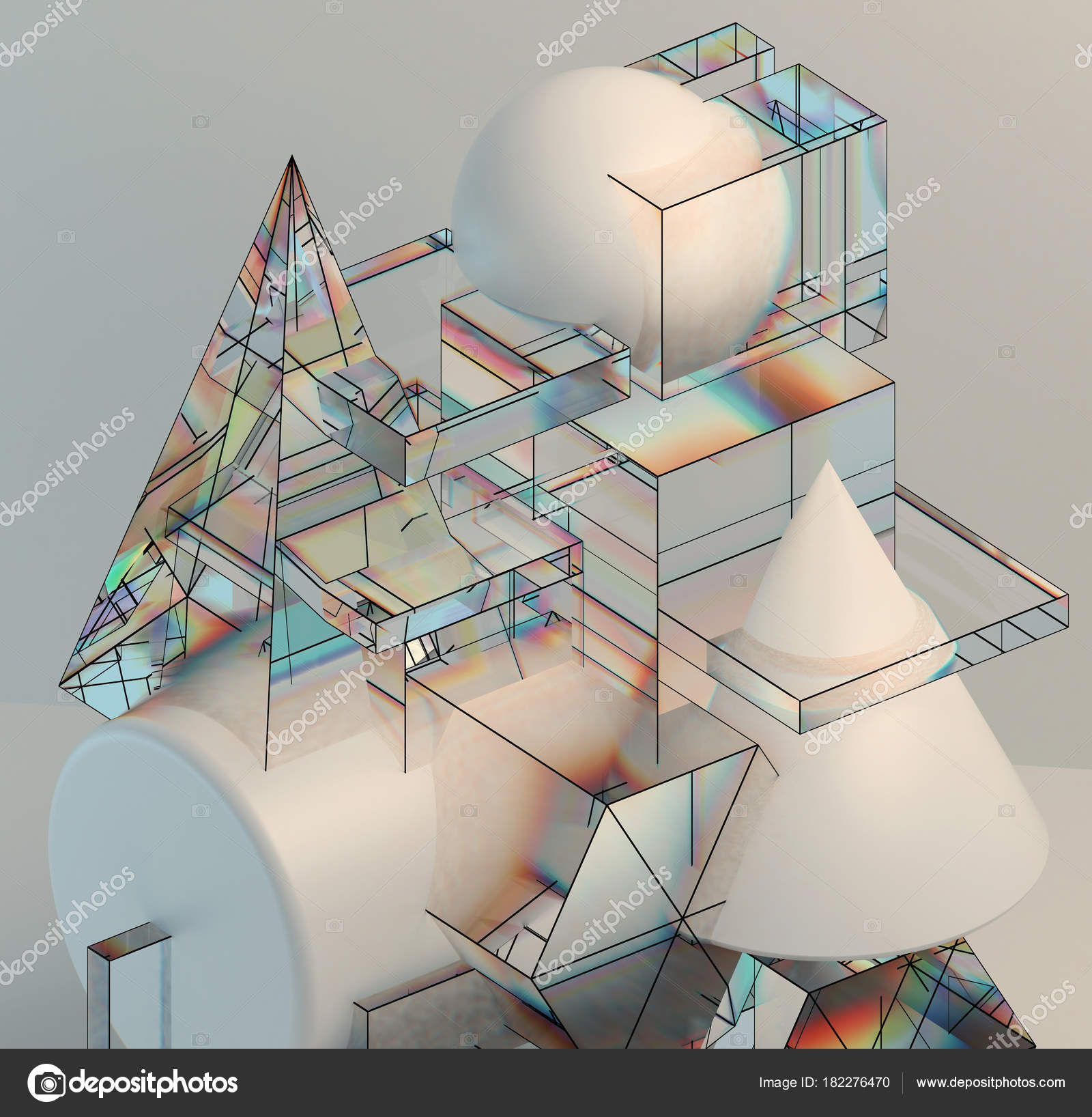 Abstract Composition Geometric Bodies Intersection Simple Shapes ...