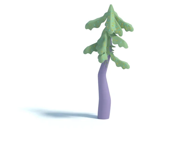 Tree shadow cartoon | Rendering Cartoon Fir Tree Simple Green Pine Tree ...