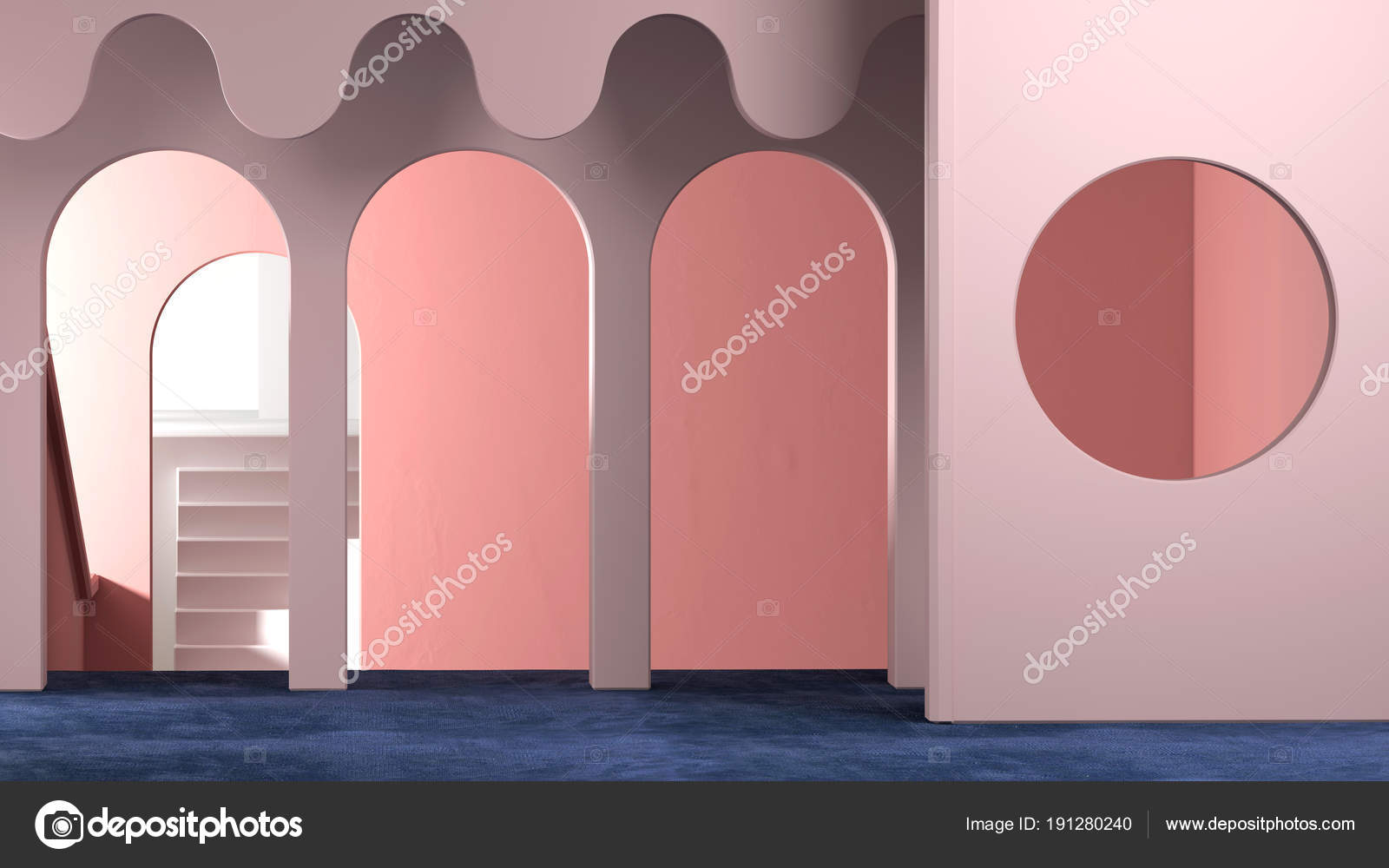 3d abstract empty modern showroom. Interior design Stock Photo by ...