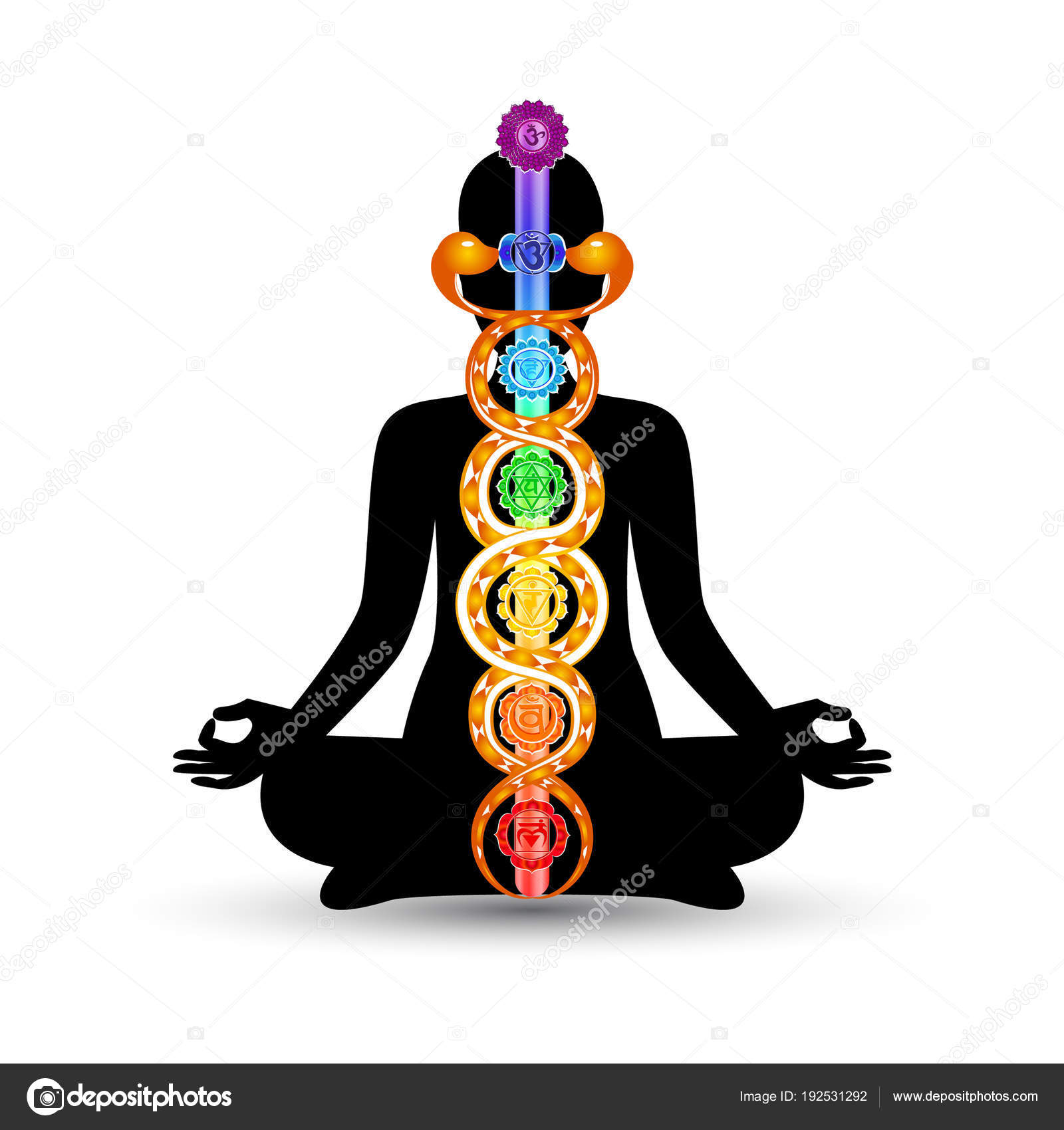 Meditations Silhouette Chakra Illustration Stock Spiritual Esoteric