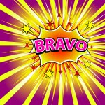Bravo Poster Neon Style Bravo Neon Signs Greeting Card Invitation Stock ...