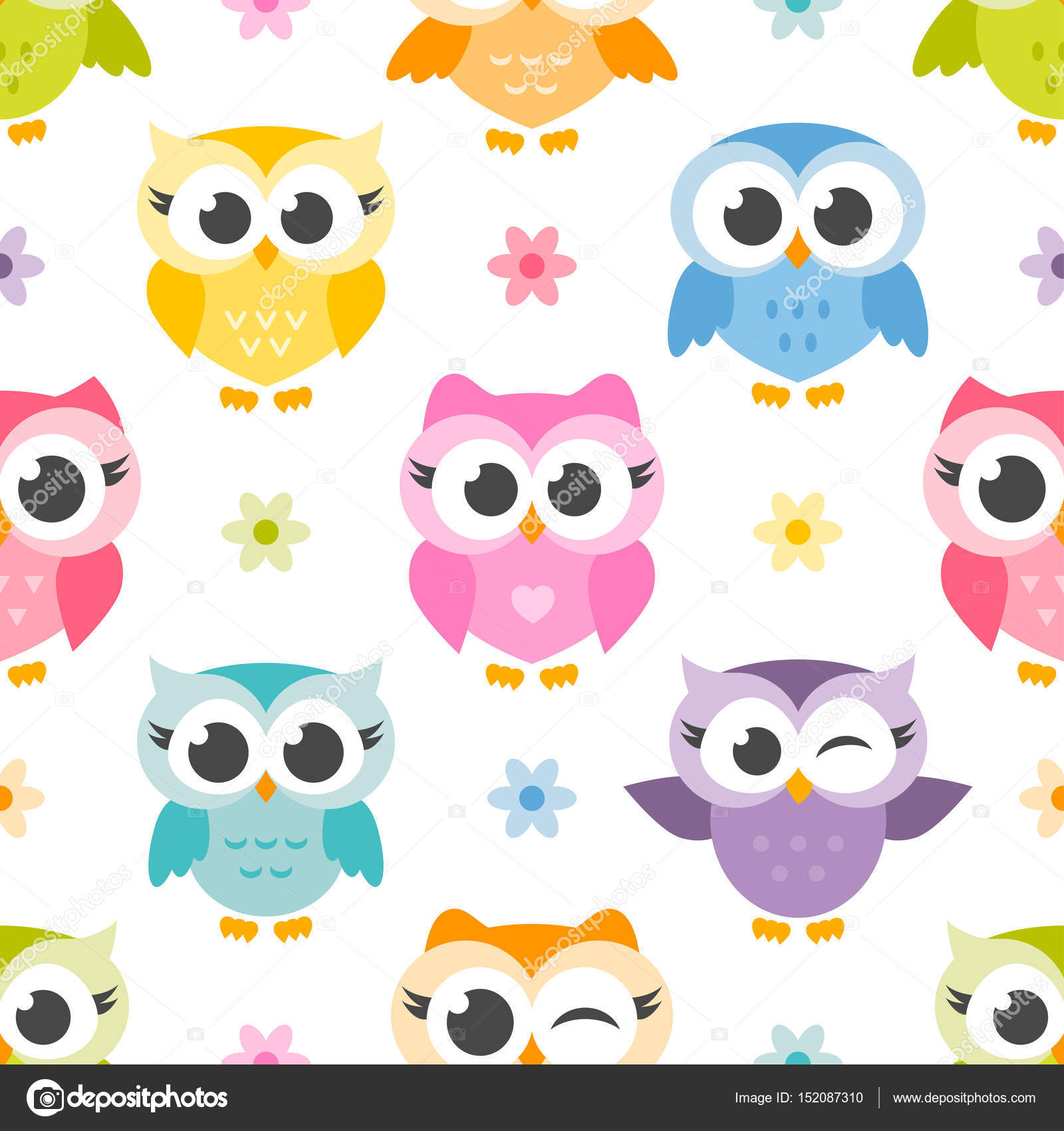 Cute Colorful Owl Backgrounds