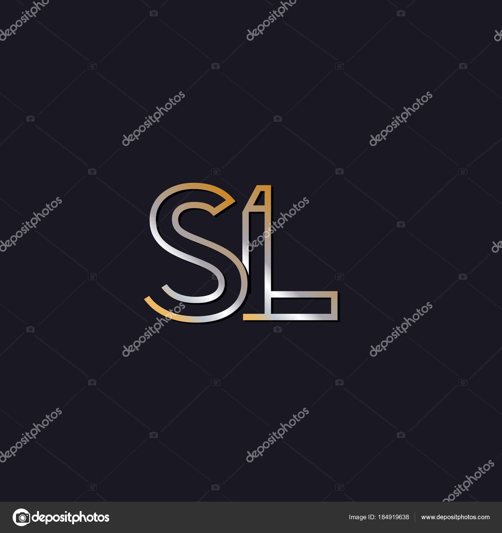 Letras Iniciales Logo Sobre Fondo Oscuro Vector de stock por ...
