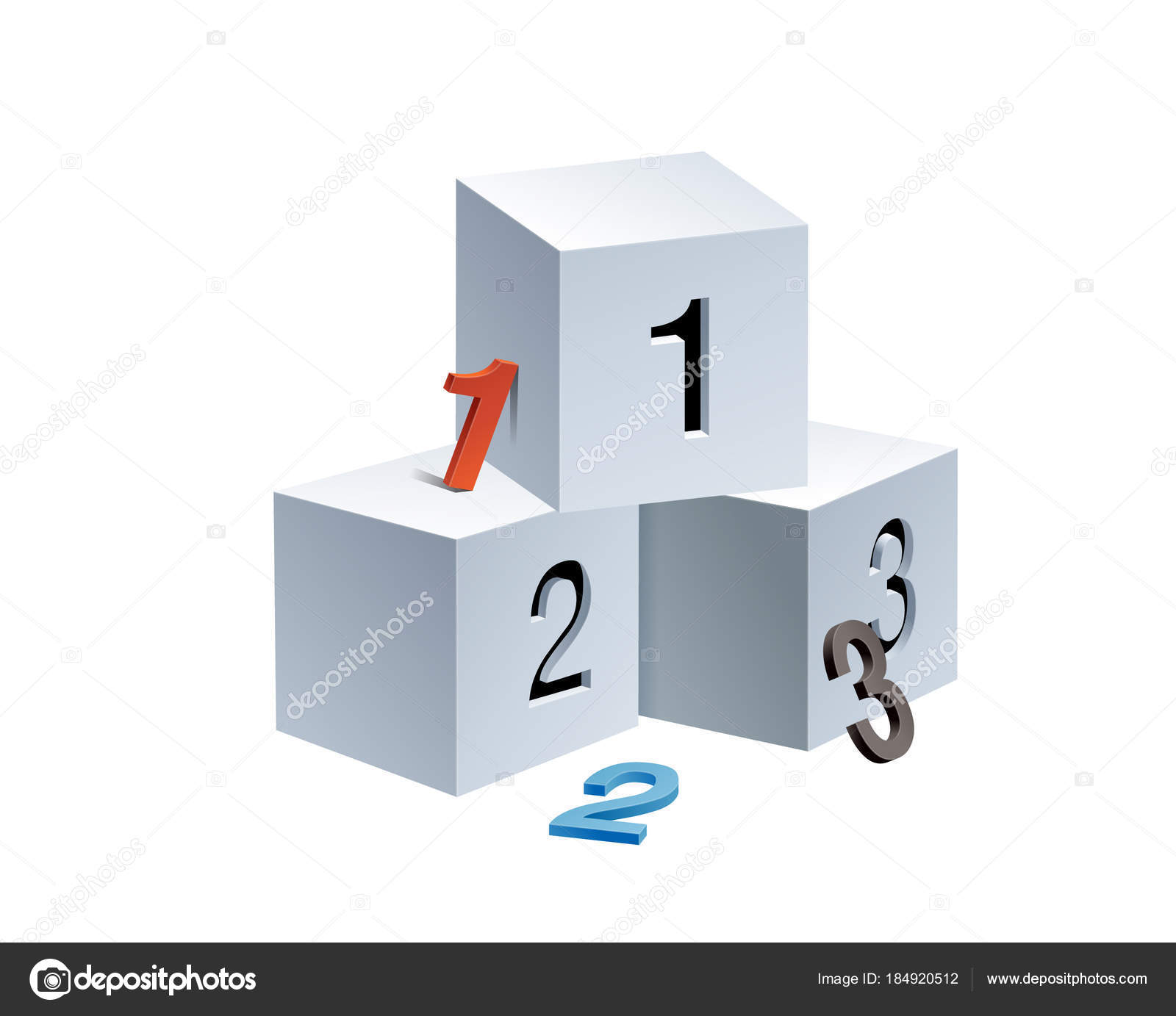 Three Cubes White Vector Illustration Stock Vector Image by ...