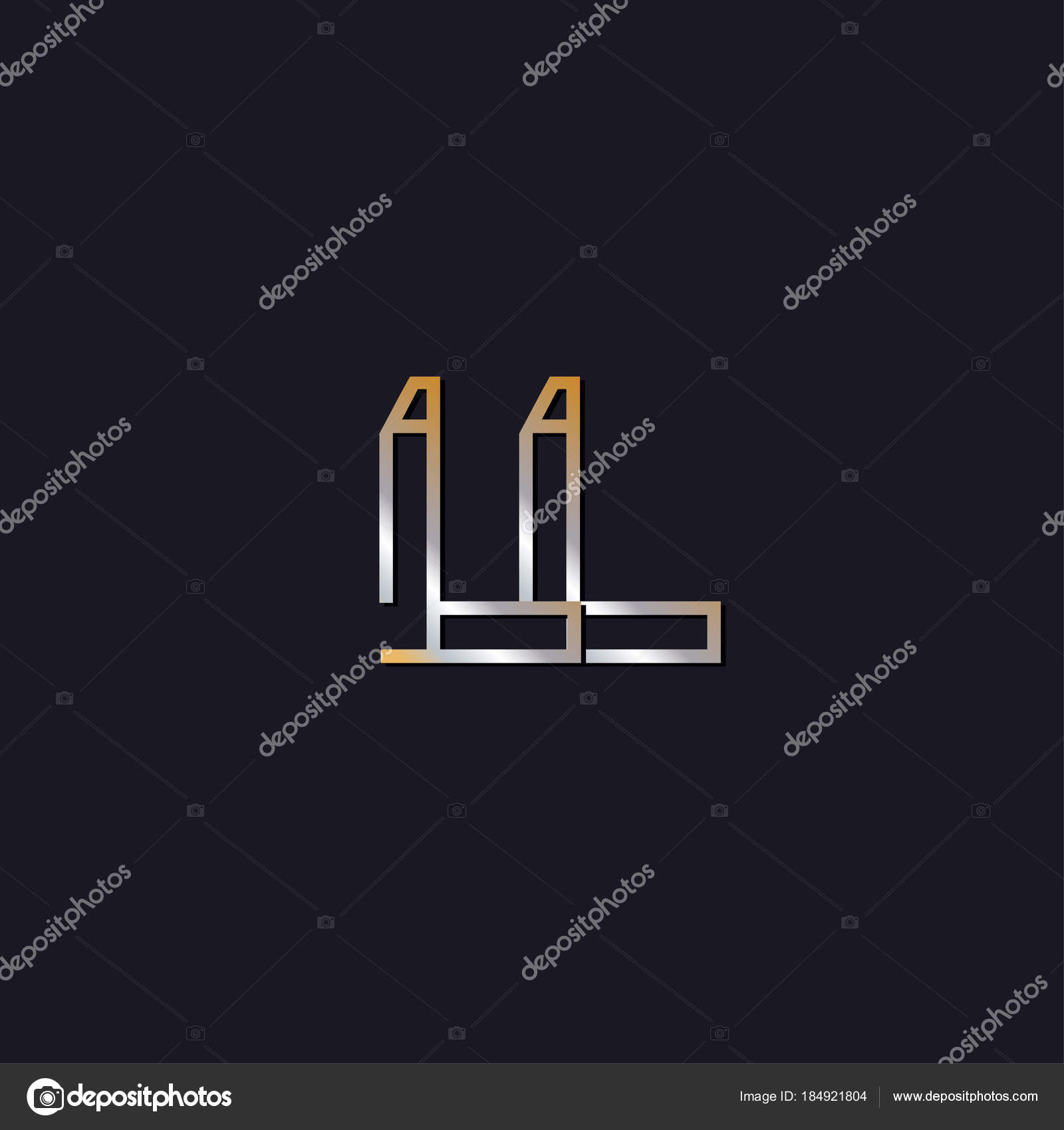 Initial Letters Logo Dark Background Stock Vector Image by ...