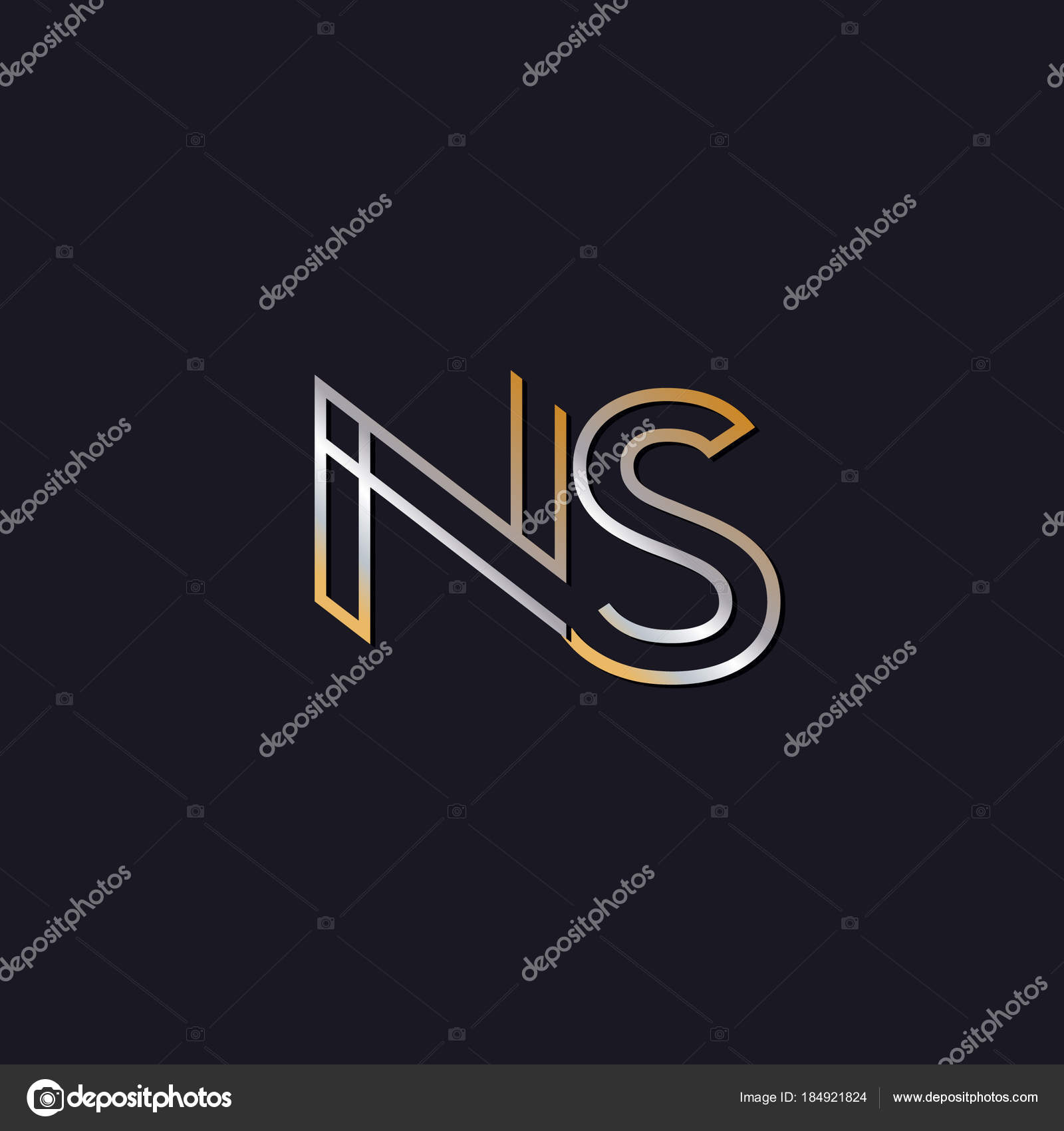 Initial Letters Logo Dark Background Stock Vector by ©vectorawesome ...