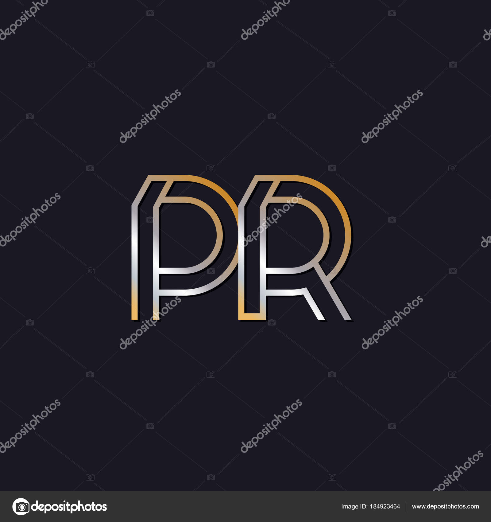 Initial Letters Logo Dark Background Stock Vector Image by ...