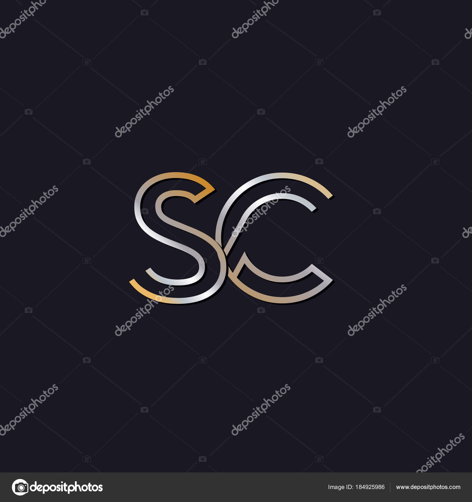 Initial Letters Logo Dark Background Stock Vector Image by ...