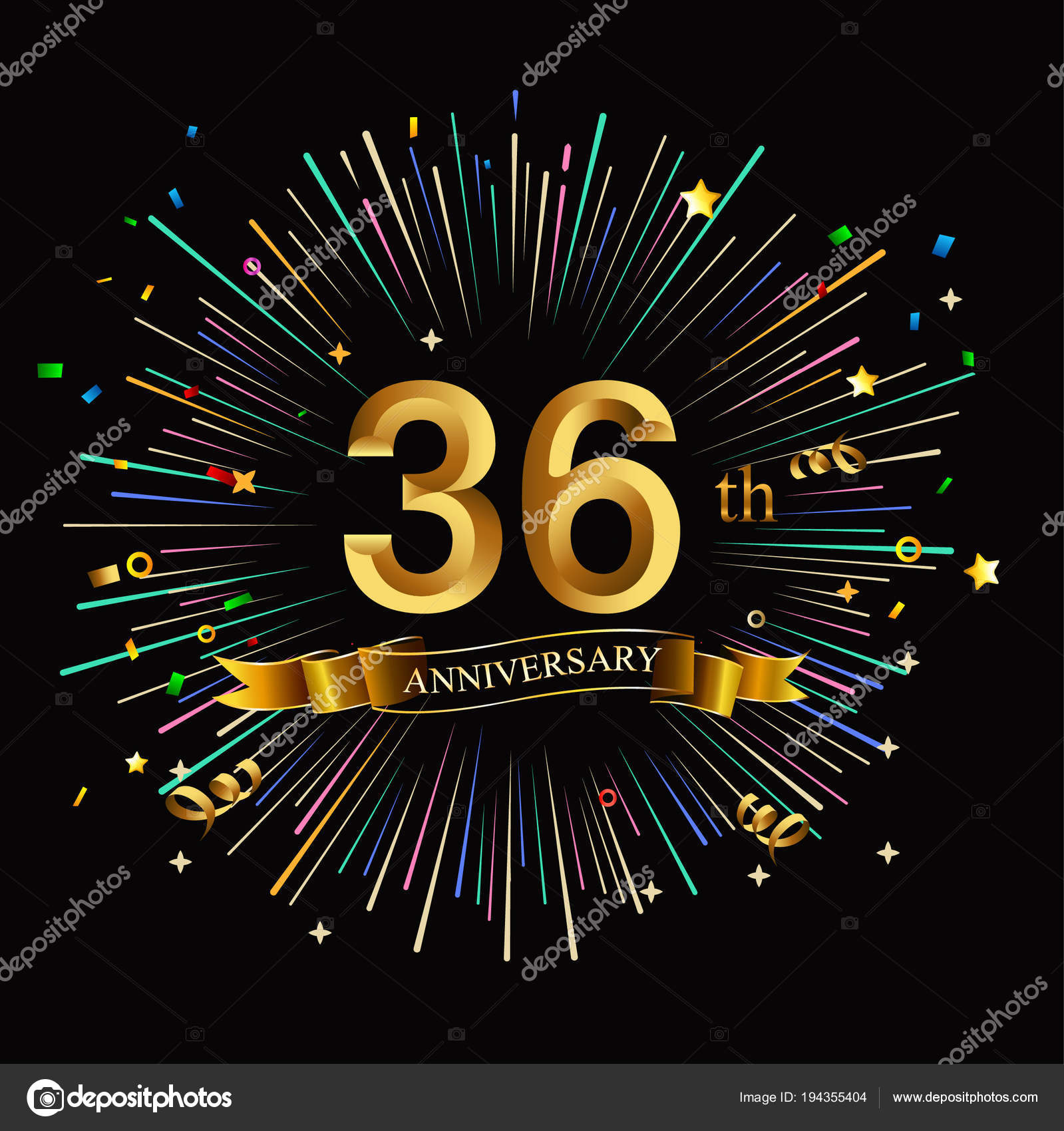 Years Golden Anniversary Decorative Background Stock Vector Image by ...