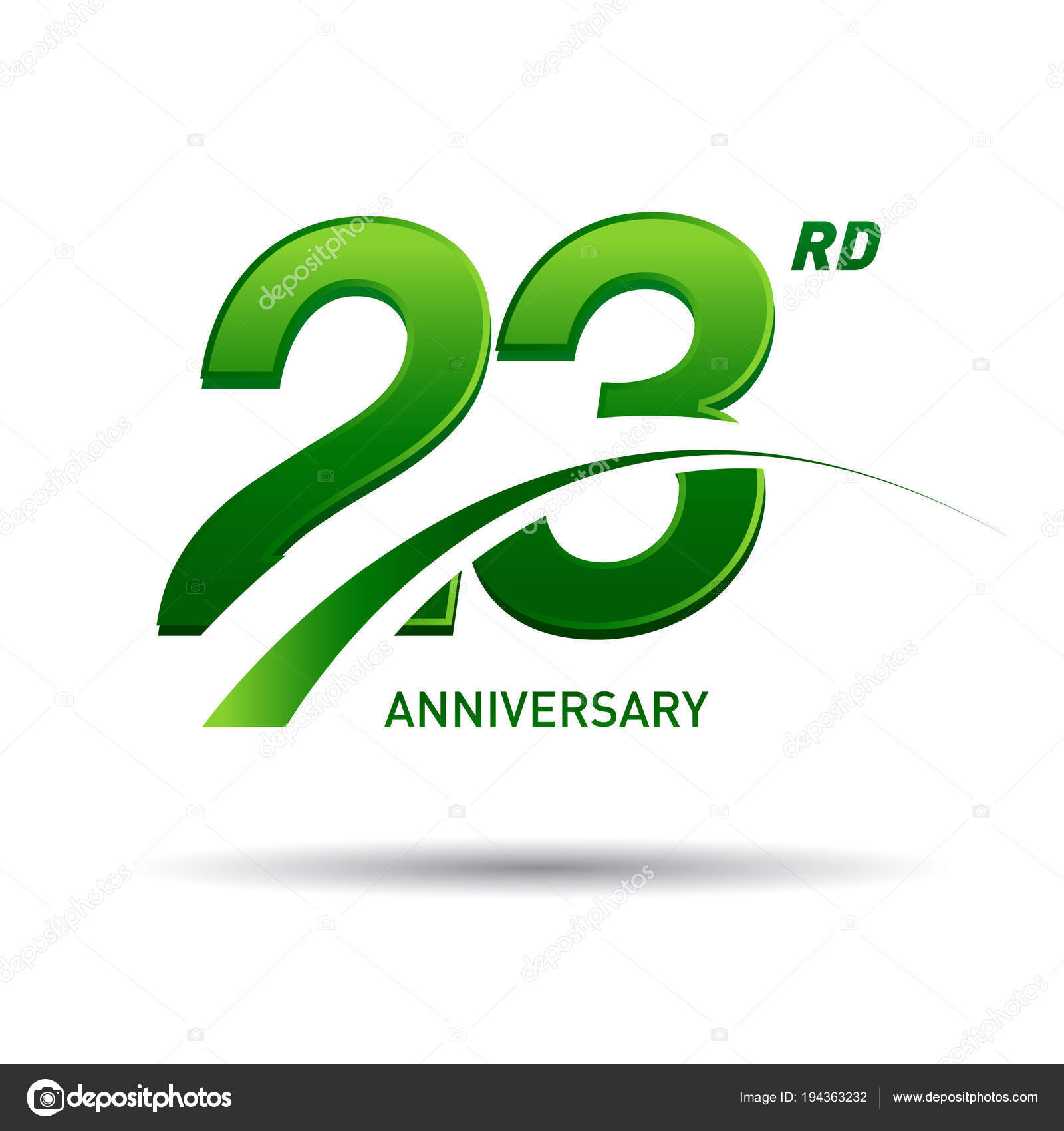 Years Green Anniversary Logo White Background Stock Vector by ...