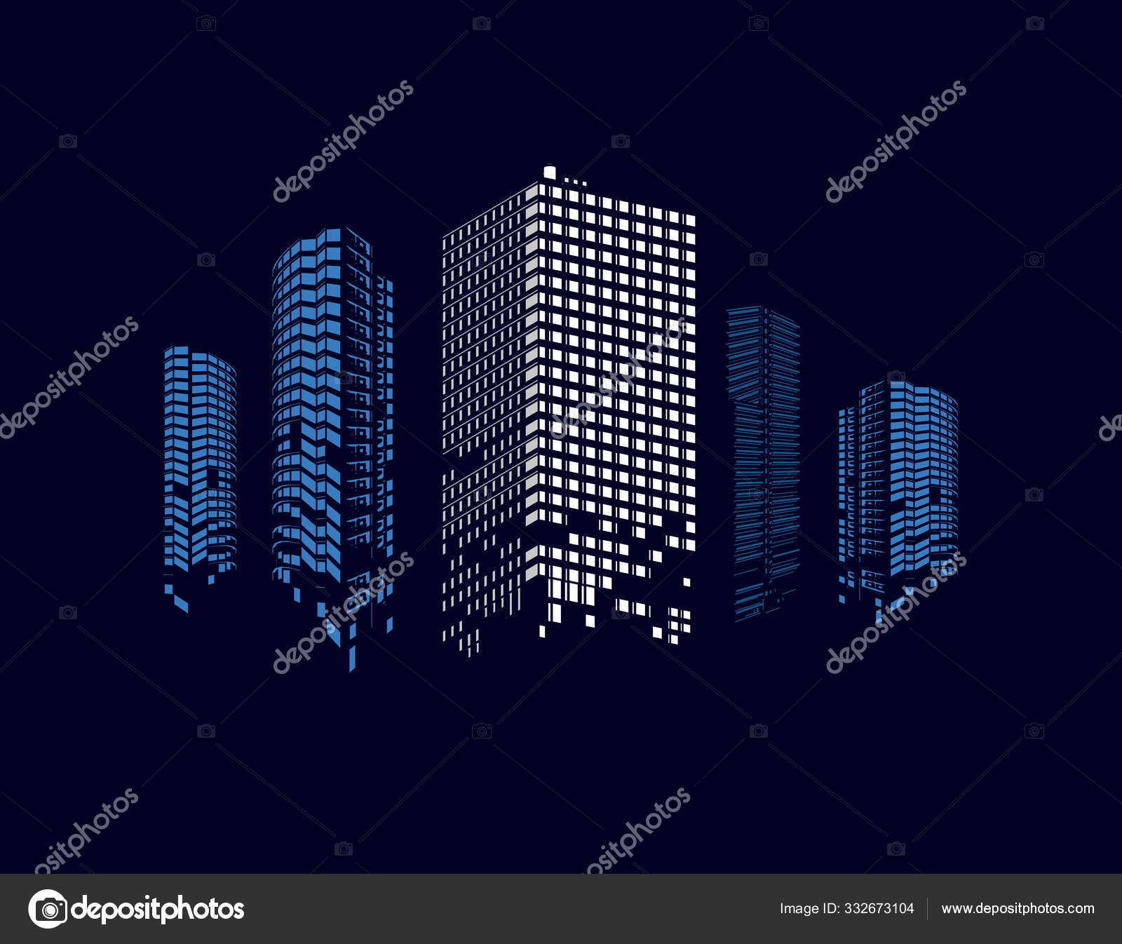 Modern Skyscrapers Vector Illustration Stock Vector by ©vectorawesome ...