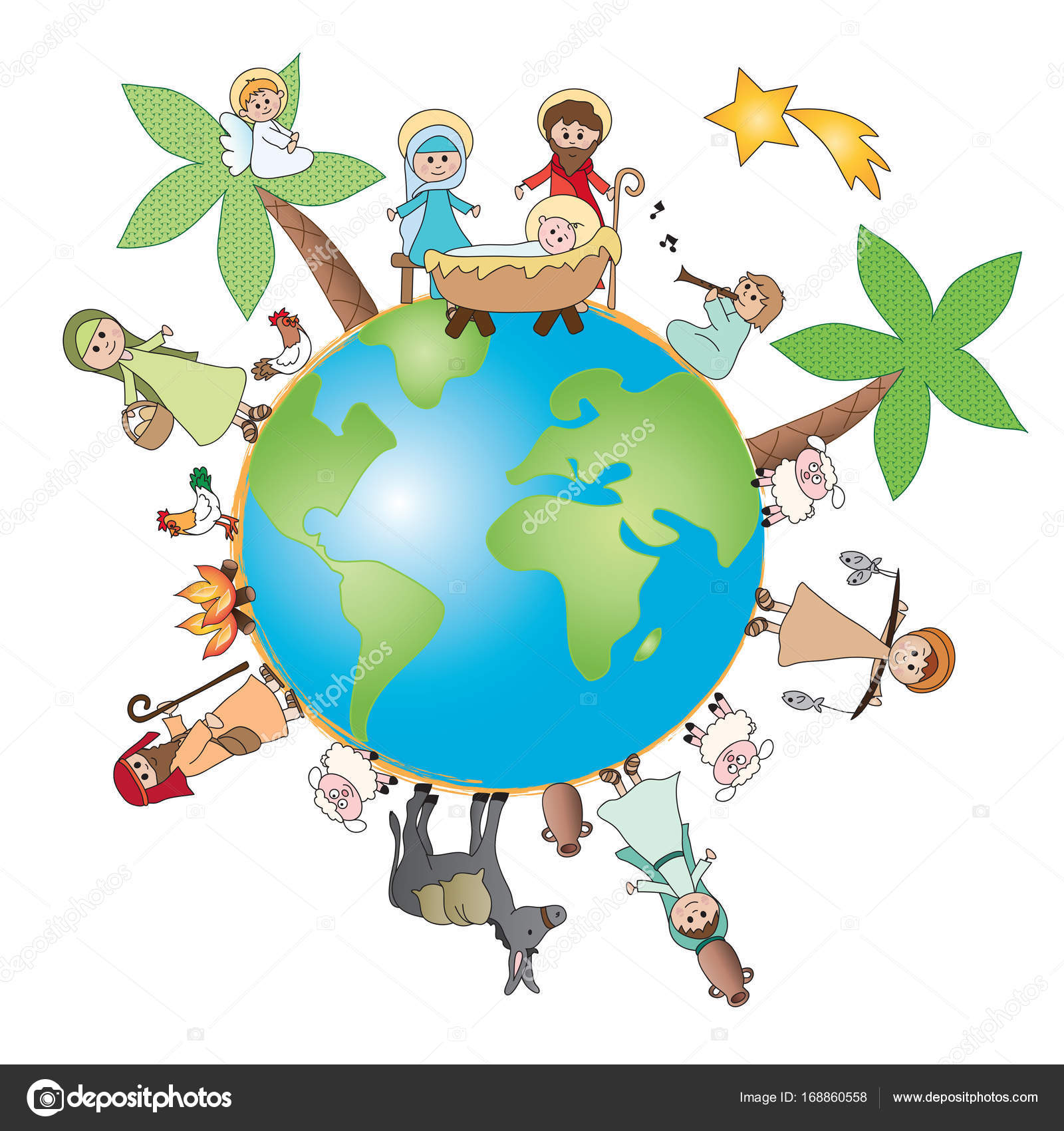 Jesus With Children Of The World