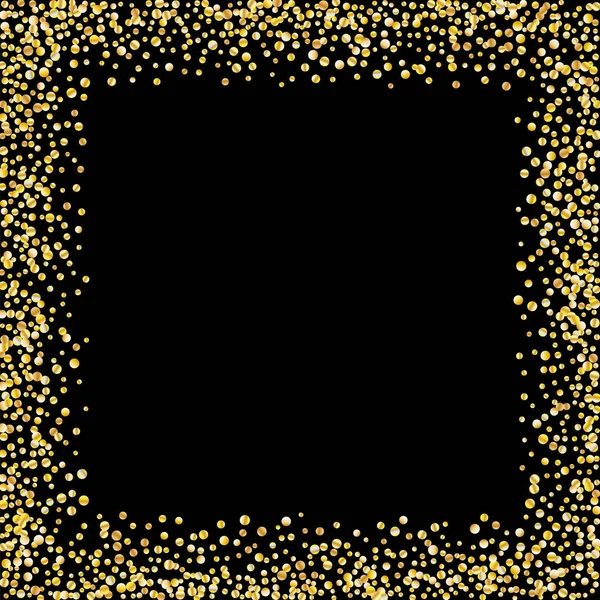 Gold glitter confetti frame for festive greeting card. — Stock Vector ...