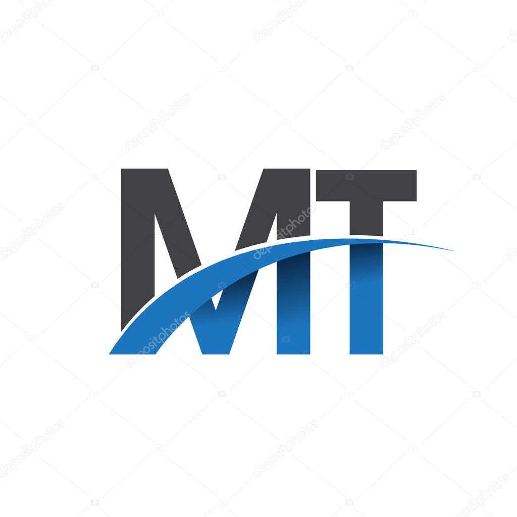 insignia de las letras mt, identidad inicial del logotipo para su ...