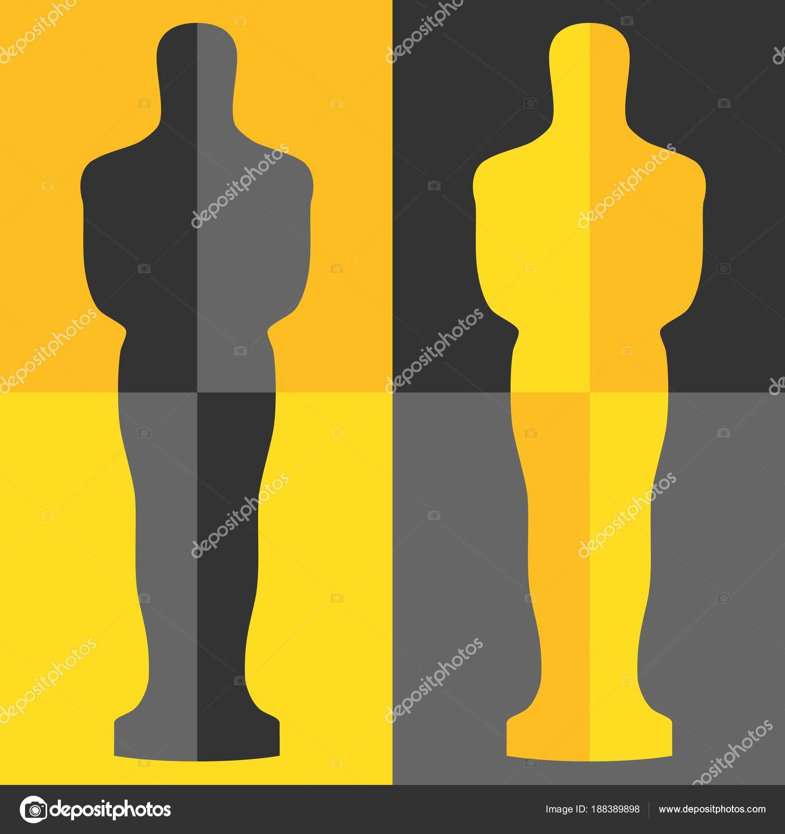 Academy award icon in flat style isolated on white background. Films ...