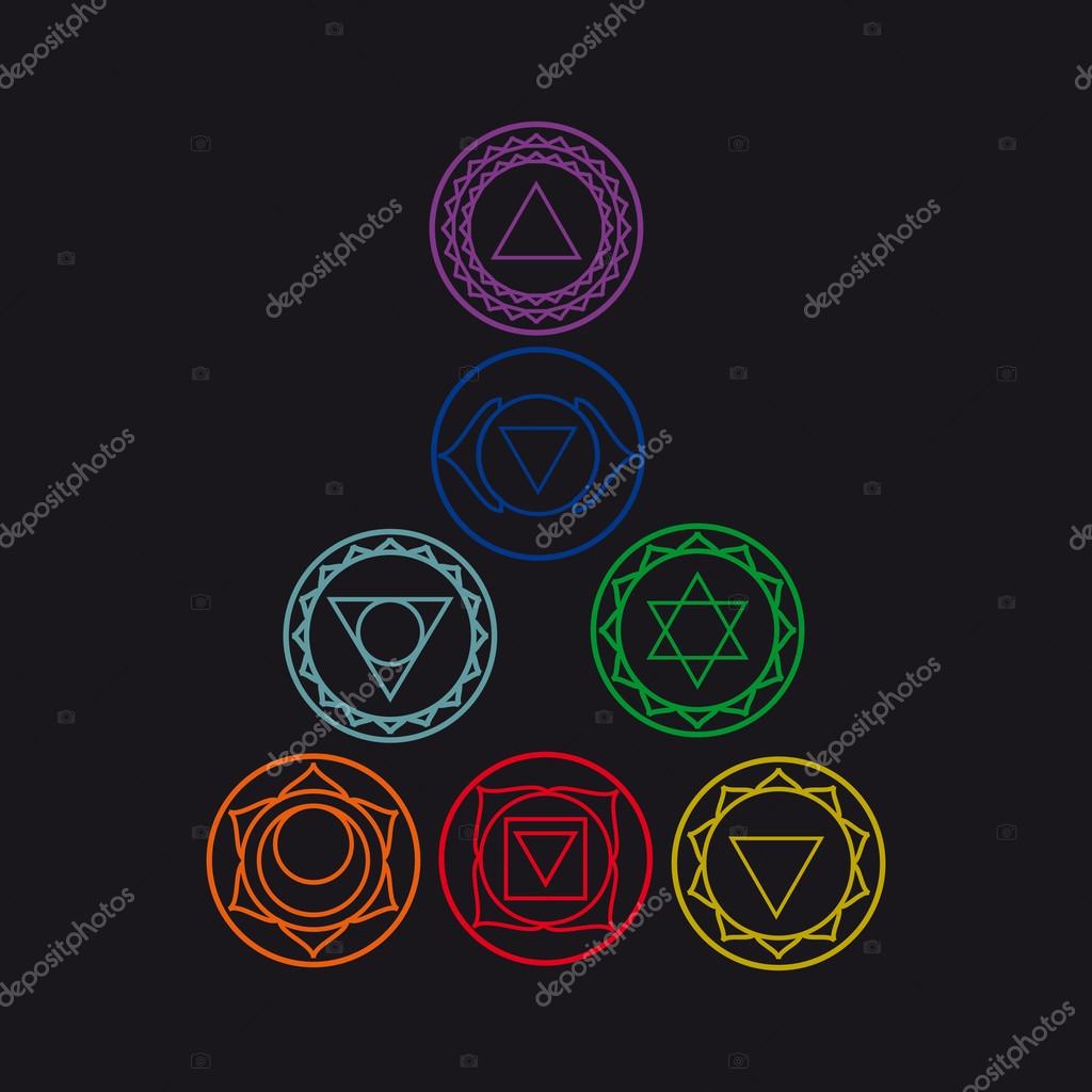 Seven human chakras, vector illustration. Stock Vector Image by ©Yusiki ... Seven human chakras, vector illustration. Stock Vector Image by ©Yusiki ...