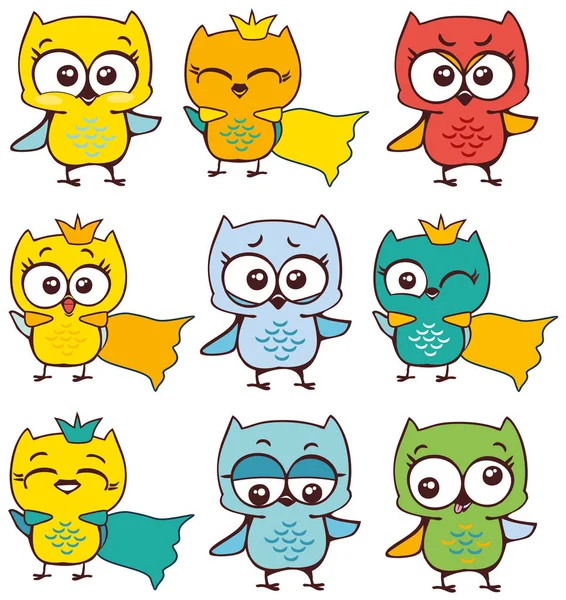 Cute owls set Stock Vector Image by ©lattesmile #39946837