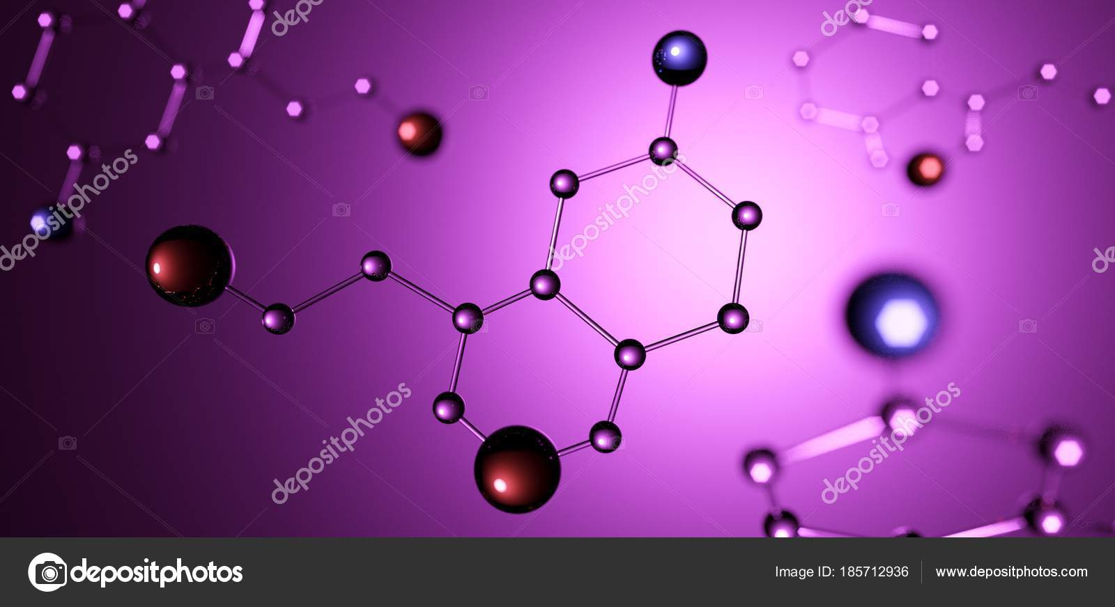 3d illustration. Model of serotonin molecule, Hormone of Happiness ...