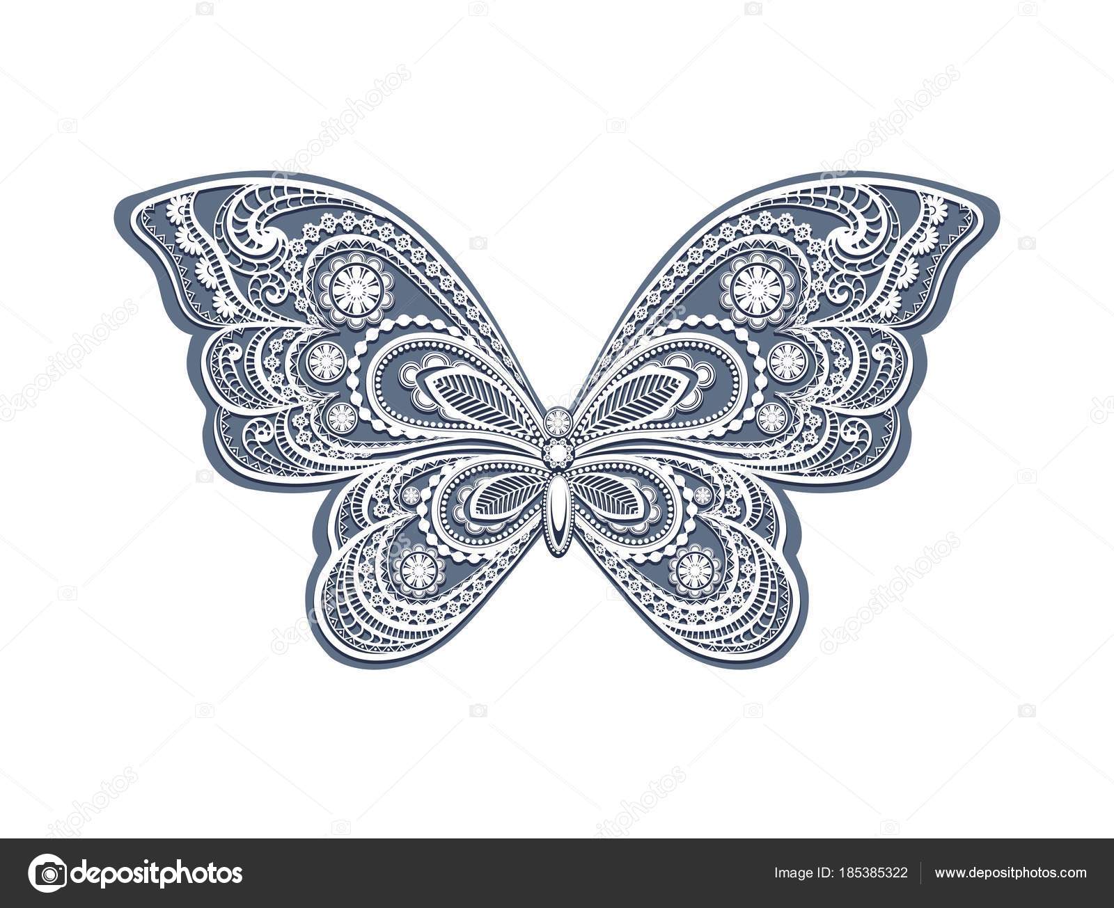 Beautiful Lace Butterfly Vector Stock Vector Image by ©Svetlyandiya ...