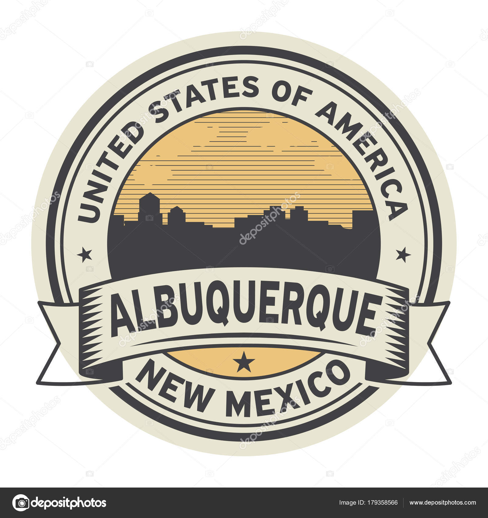 Stamp or label with name of Albuquerque, New Mexico Stock Vector Image ...