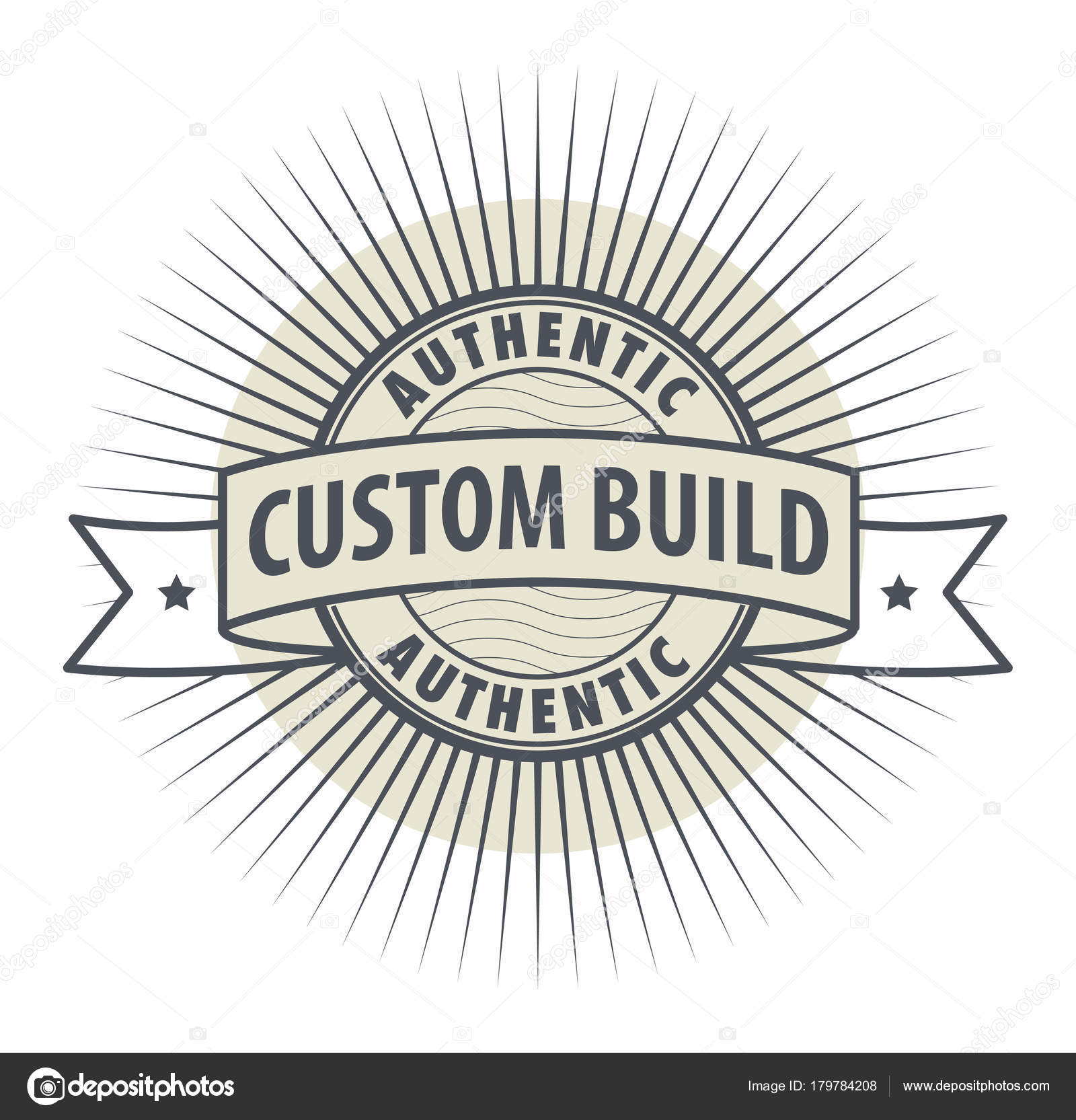 Stamp or label Custom Build Stock Vector by ©_fla 179784208