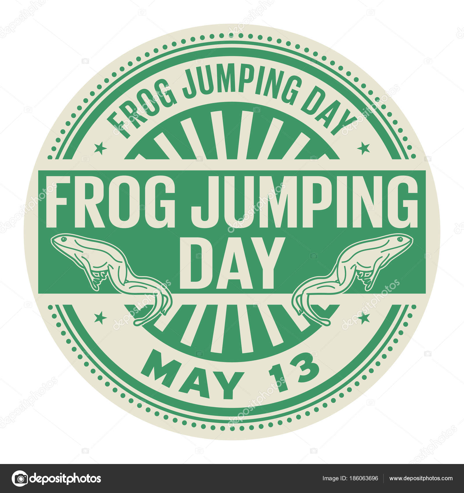 Frog Jumping Day stamp Stock Vector by ©_fla 186063696