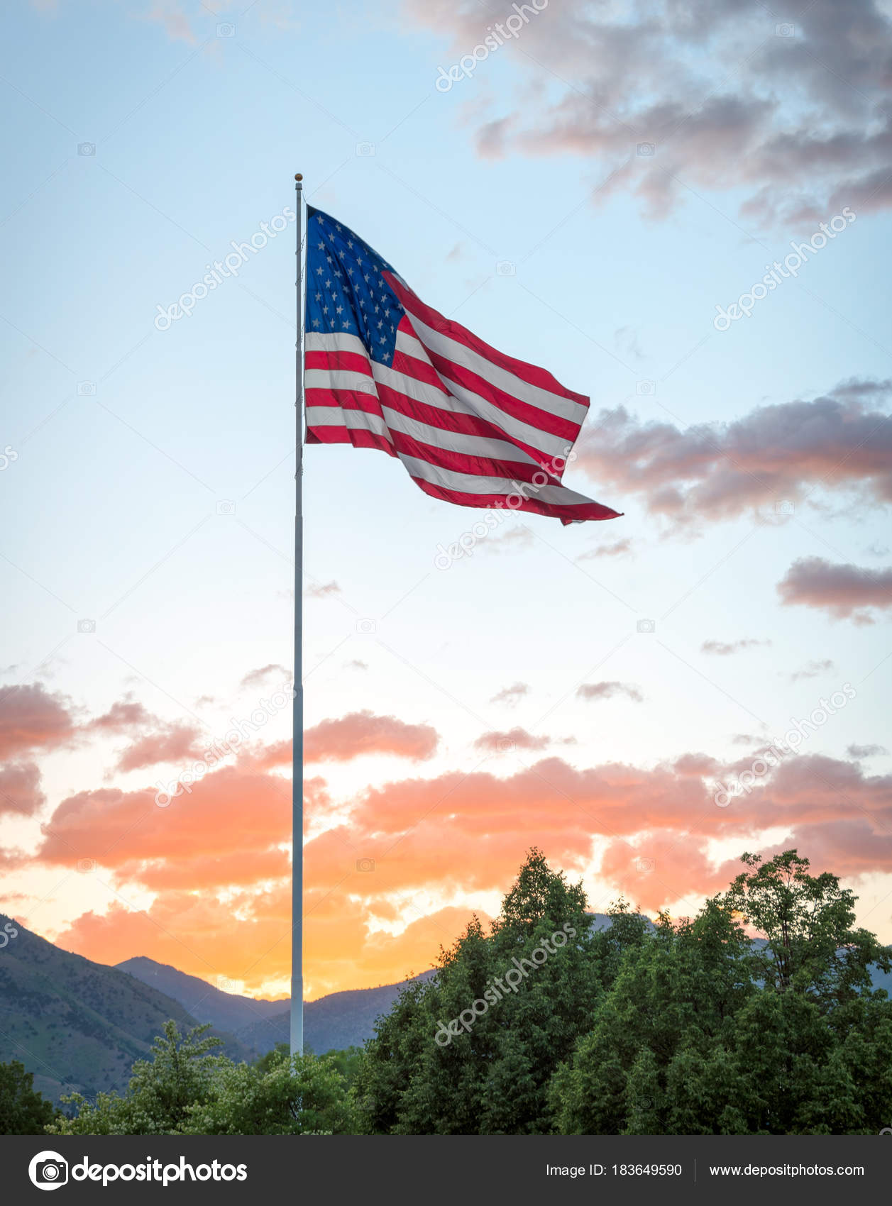 American Flag Sunrise