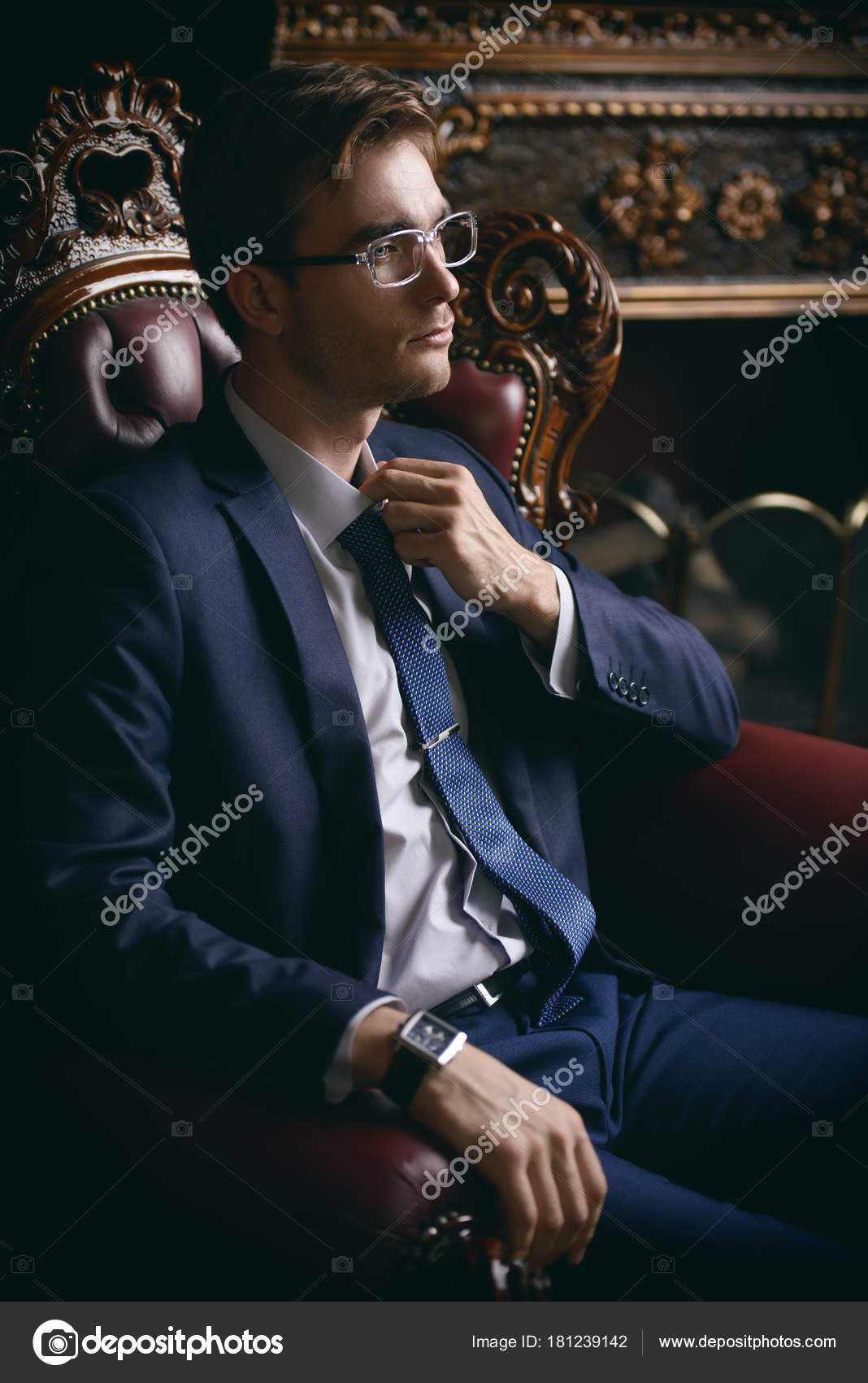 Respectable pensive man — Stock Photo © prometeus #181239142 Respectable pensive man — Stock Photo © prometeus #181239142