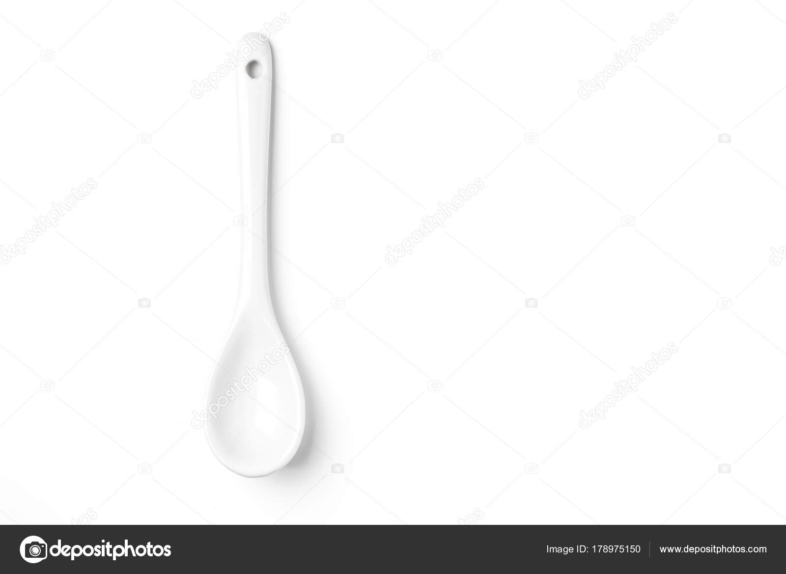 White Spoon Isolated White Surface — Stock Photo © Svyatkovsky #178975150
