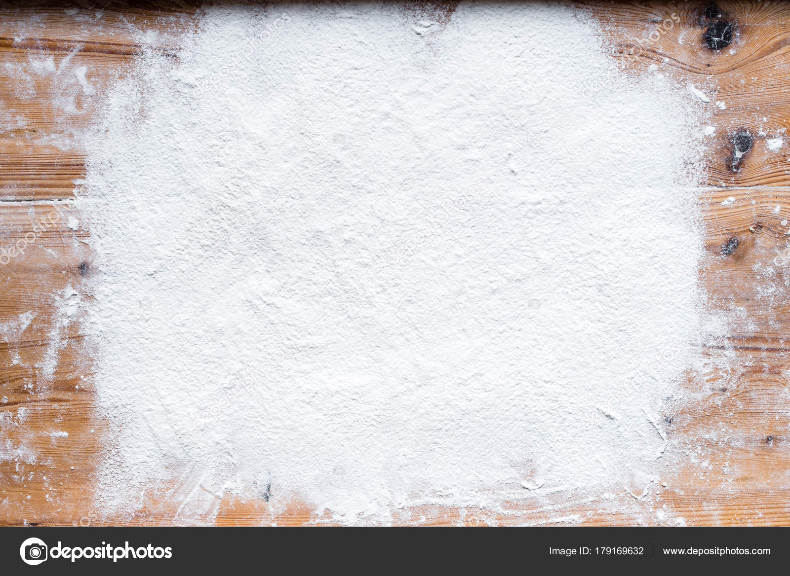 Flour Wooden Background Stock Photo by ©Svyatkovsky 179169632