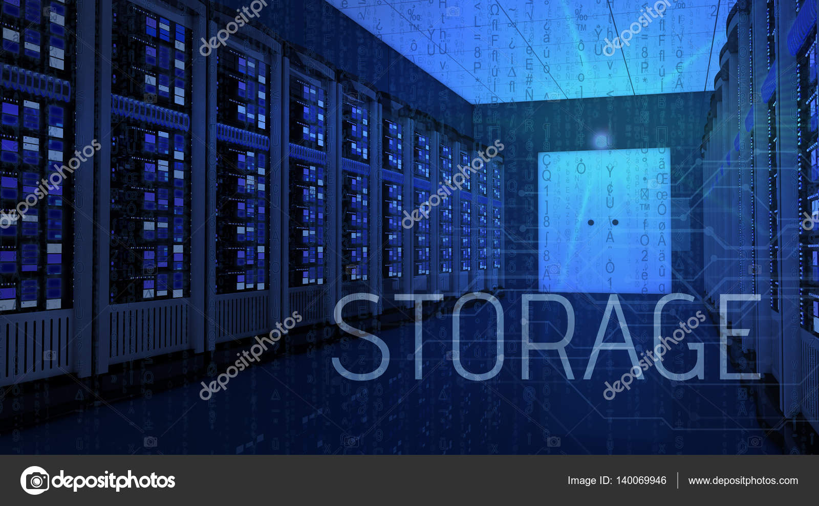 Server room with text Stock Photo by ©georgejmclittle 140069946