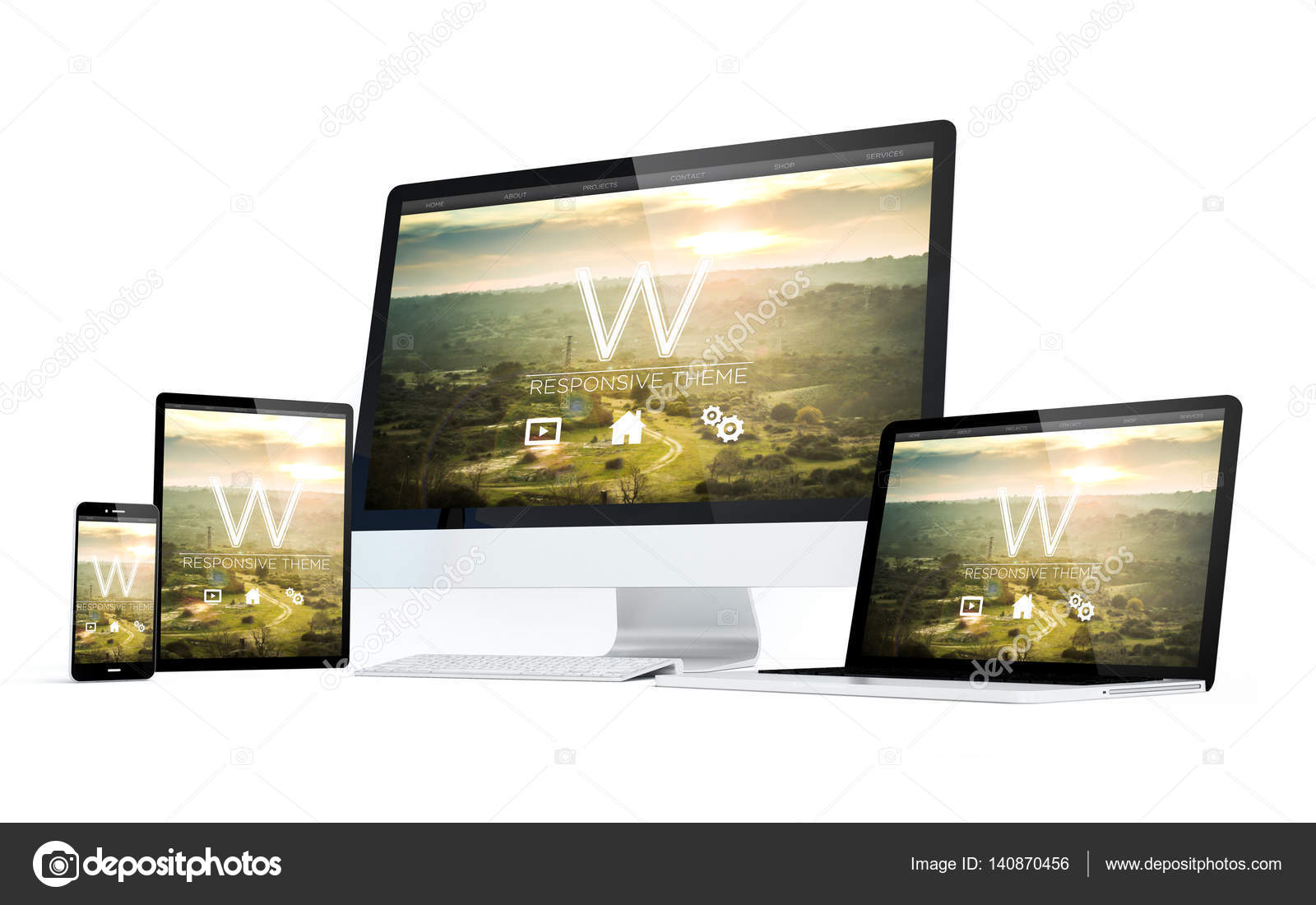 Mobility devices with modern responsive design — Stock Photo ...