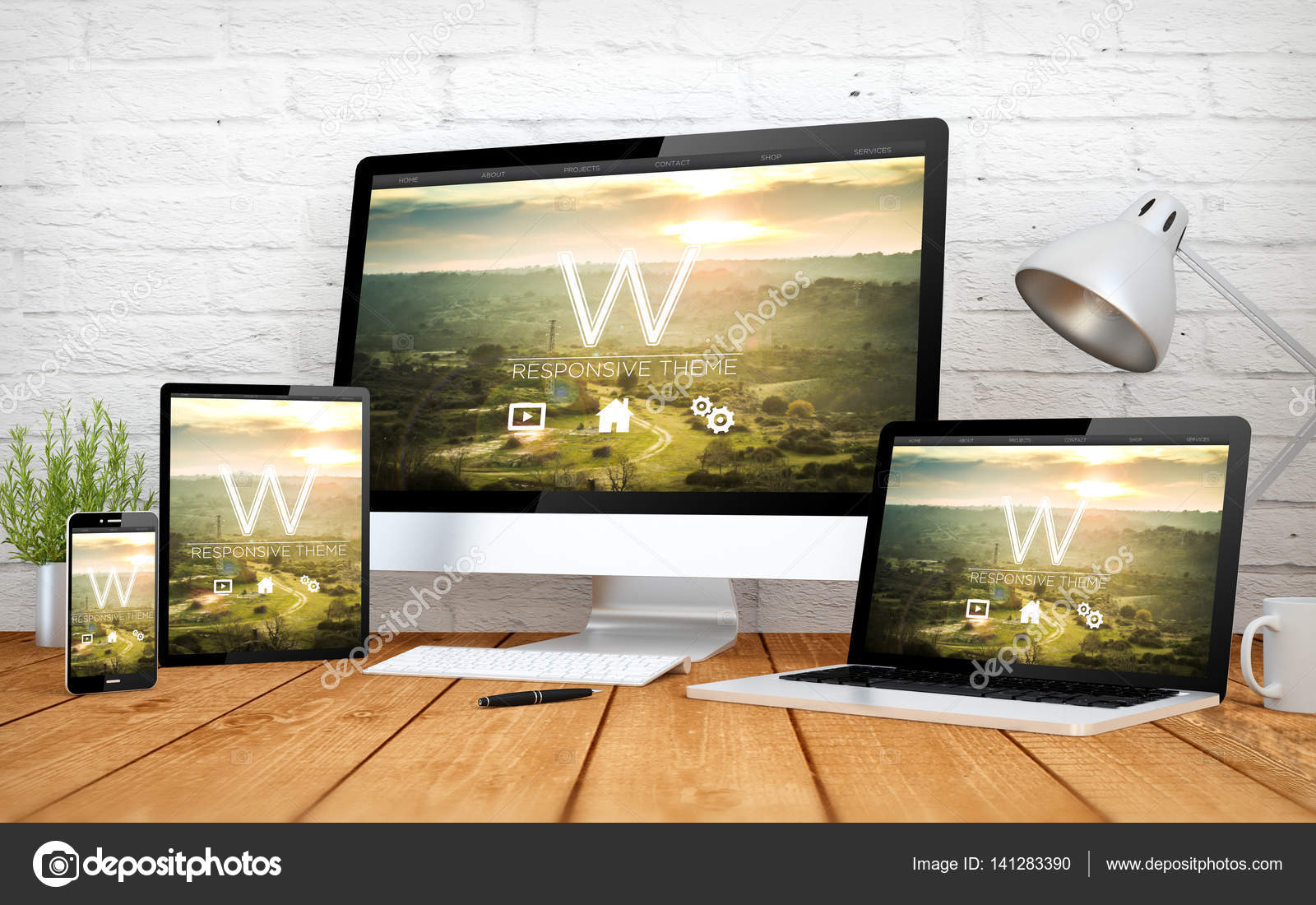 Responsive theme screen multidevices — Stock Photo © georgejmclittle ...