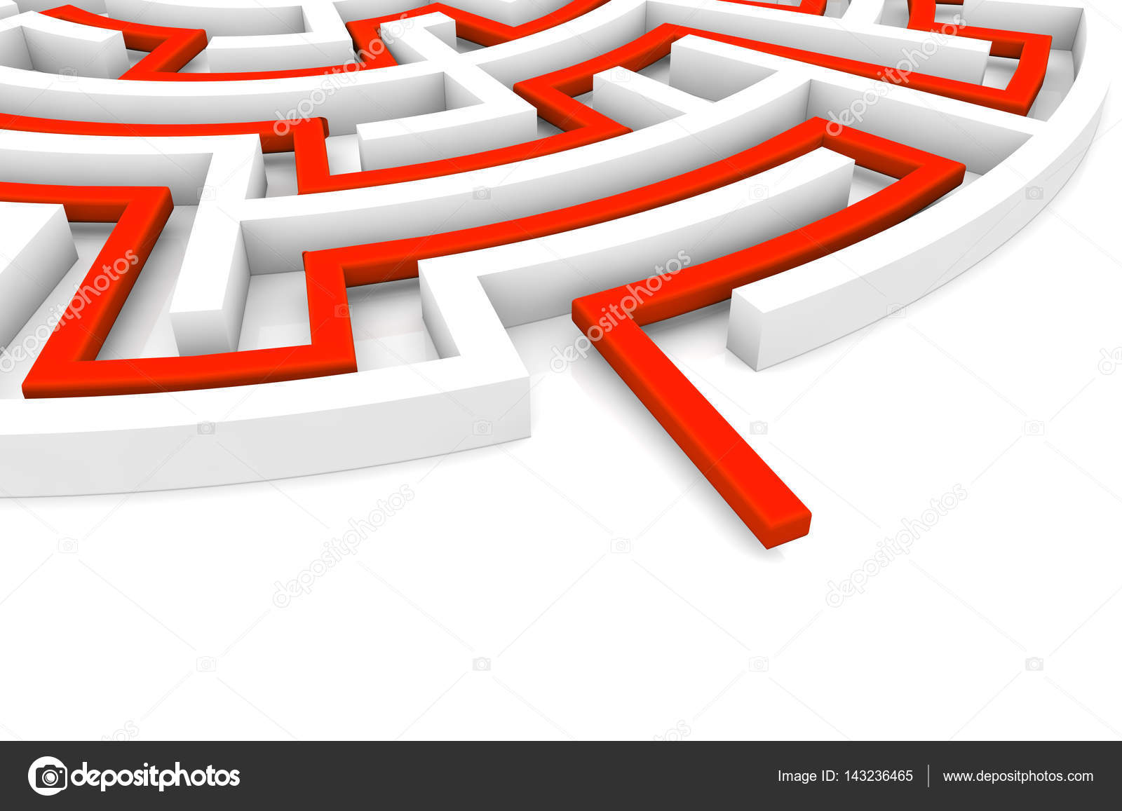 Geometric labyrinth with red line Stock Photo by ©georgejmclittle 143236465
