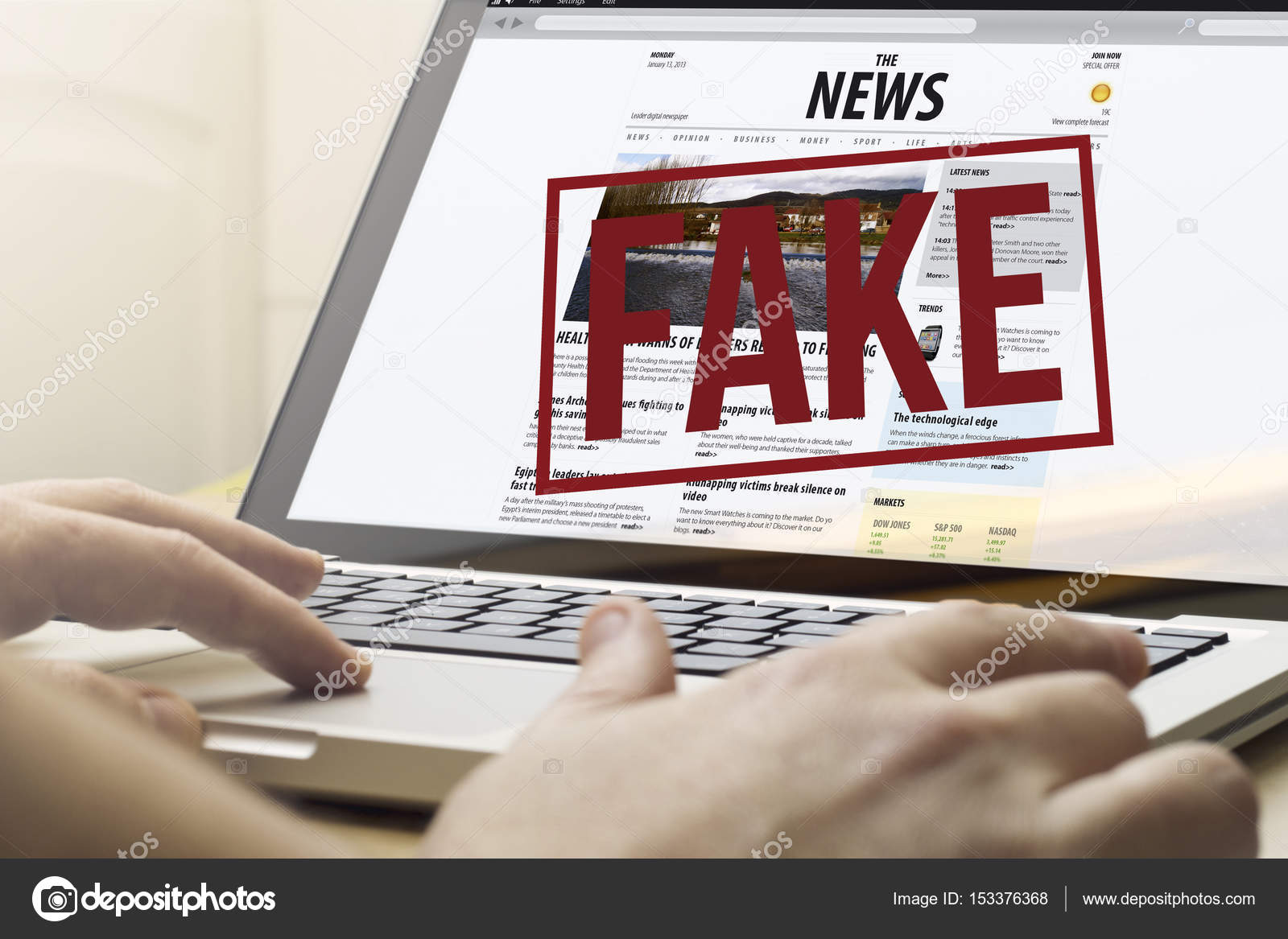 Fake news on a computer — Stock Photo © georgejmclittle #153376368