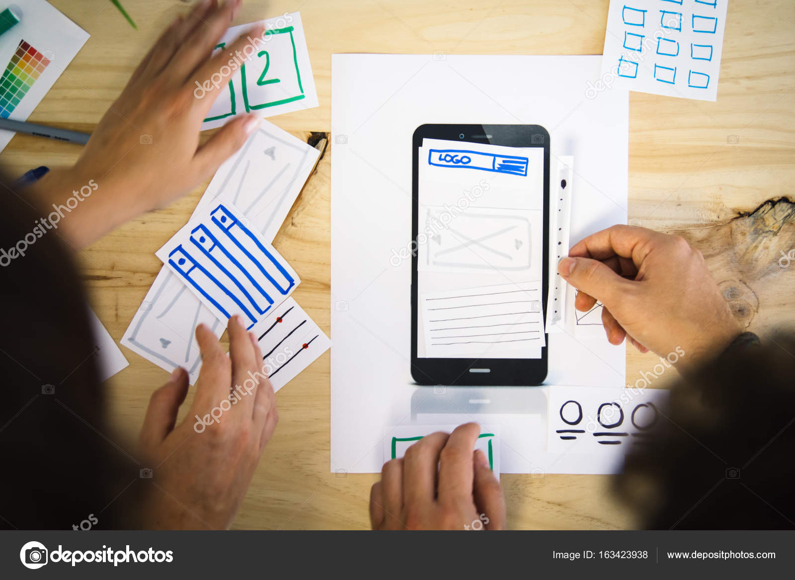 Mobile app design concept. Stock Photo by ©georgejmclittle 163423938 Mobile app design concept. Stock Photo by ©georgejmclittle 163423938