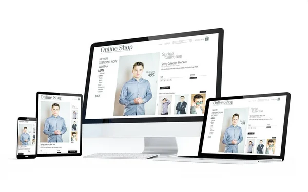 Rendering Online Shop Screens Laptop Desktop Computer Tablet ...