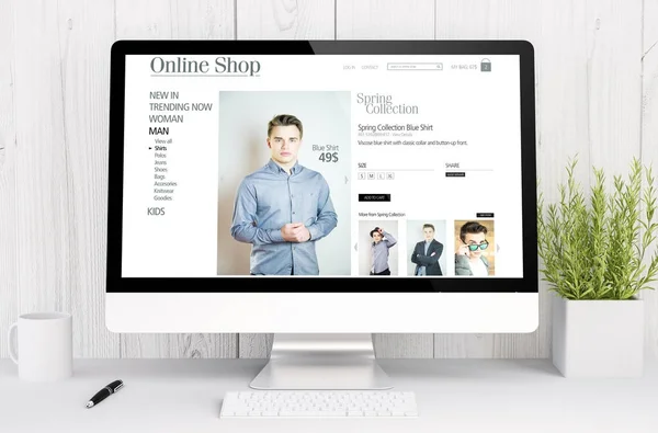 Rendering Online Shop Screens Laptop Desktop Computer Tablet ...