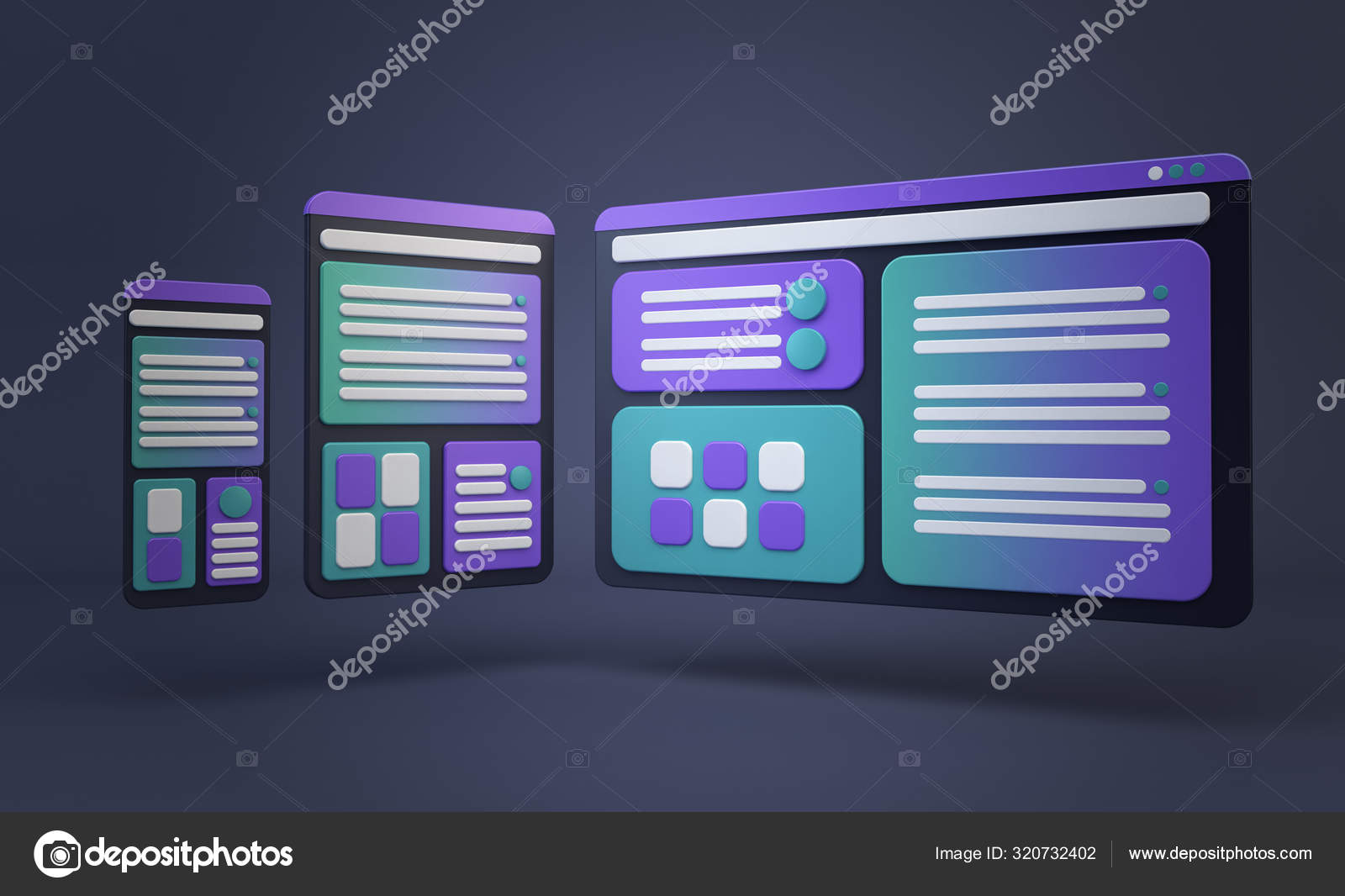 Responsive Concept Cartoon Rendering Screens Stock Photo by ...