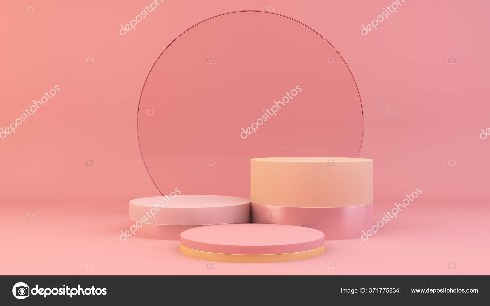 Pink Podium Circle Glass Background Rendering — Stock Photo ...