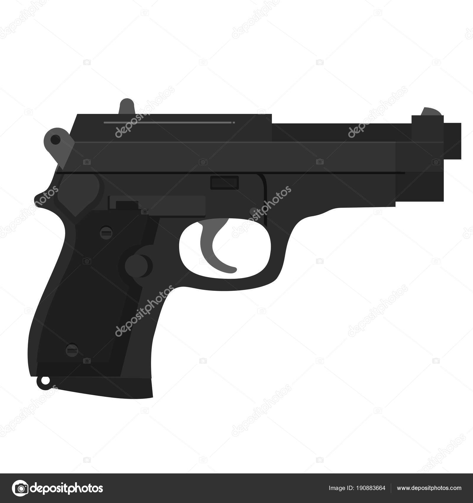 Black Handgun Illustration White Background Stock Vector Image by ...