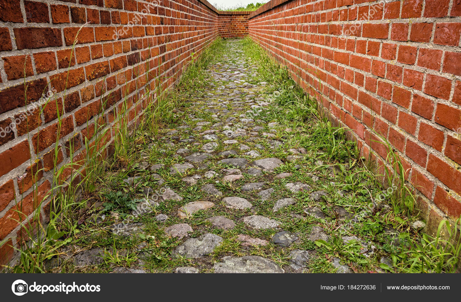 Photo Old Ancient Brick Castle Wall Stock Photo by ©CHROMORANGE 184272636