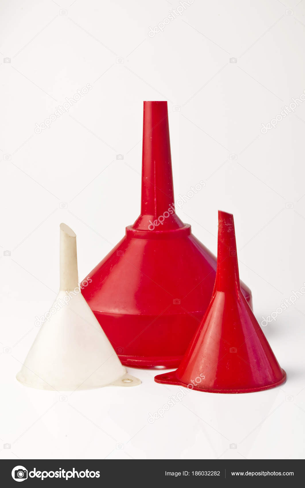 Photo Red White Cones Isolated White Background — Stock Photo ...