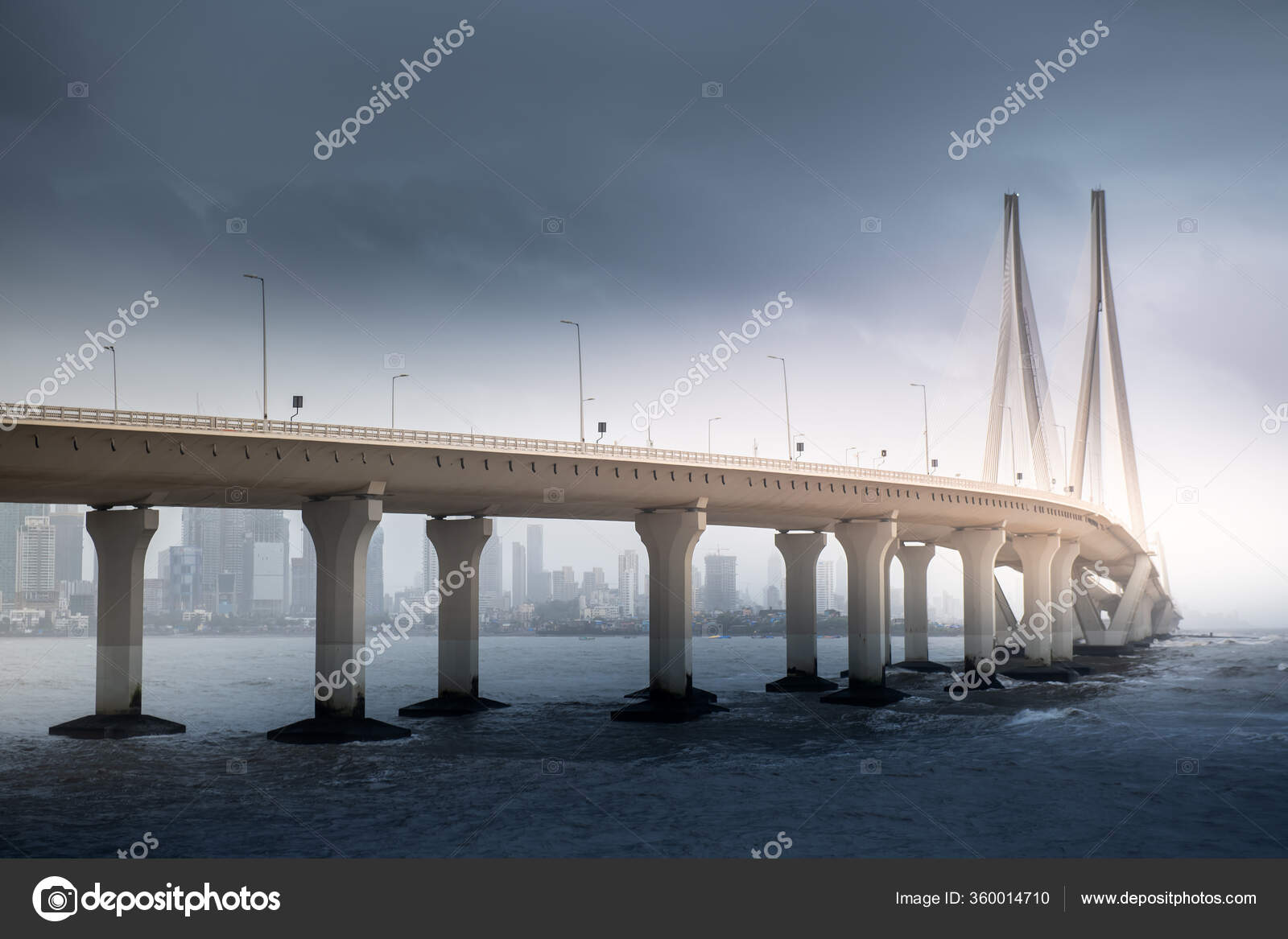 Bandra Worli Sea Link Cable Bridge Mumbai India — Stock Photo ...