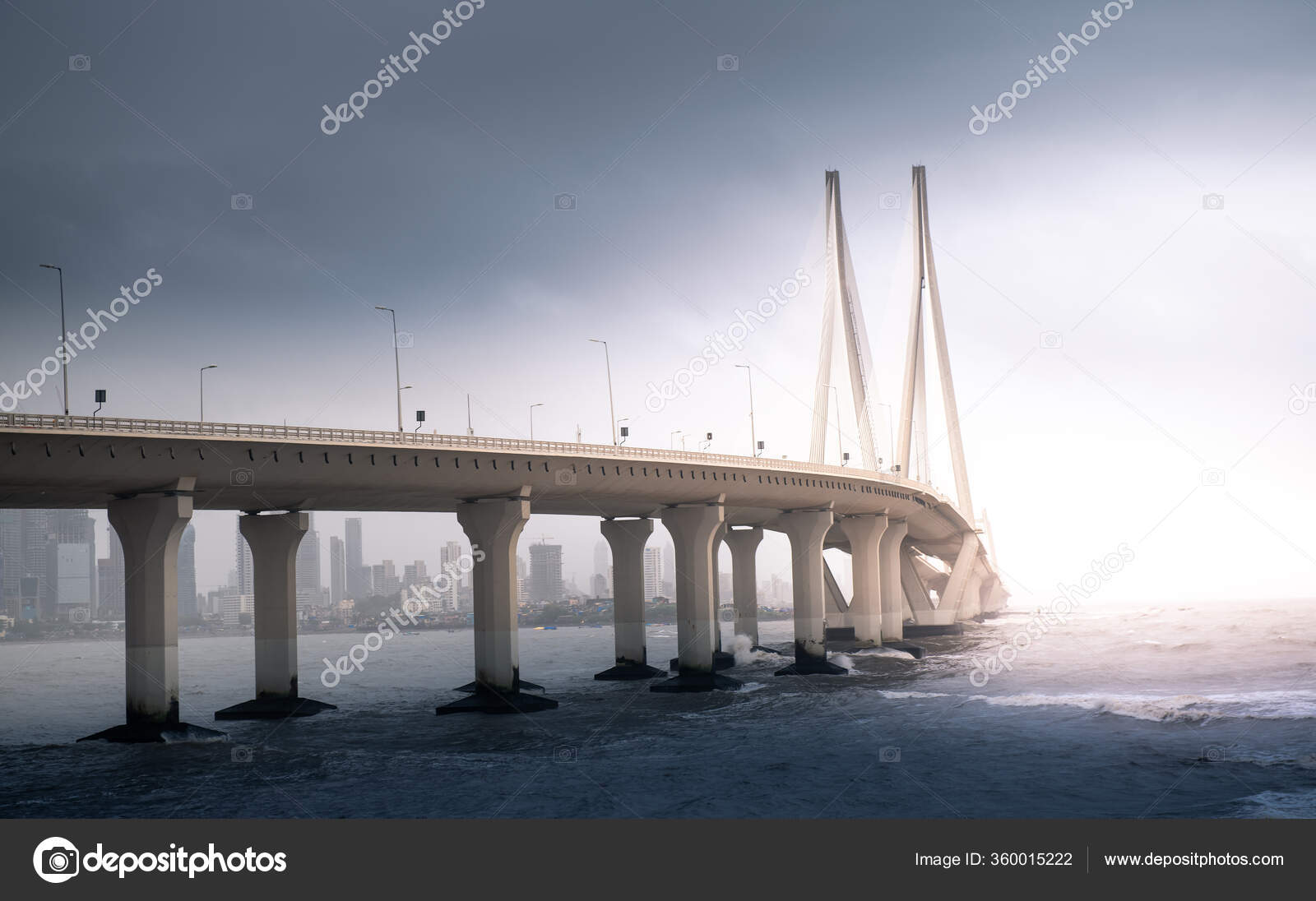 Bandra Worli Sea Link Cable Bridge Mumbai India — Stock Photo ...