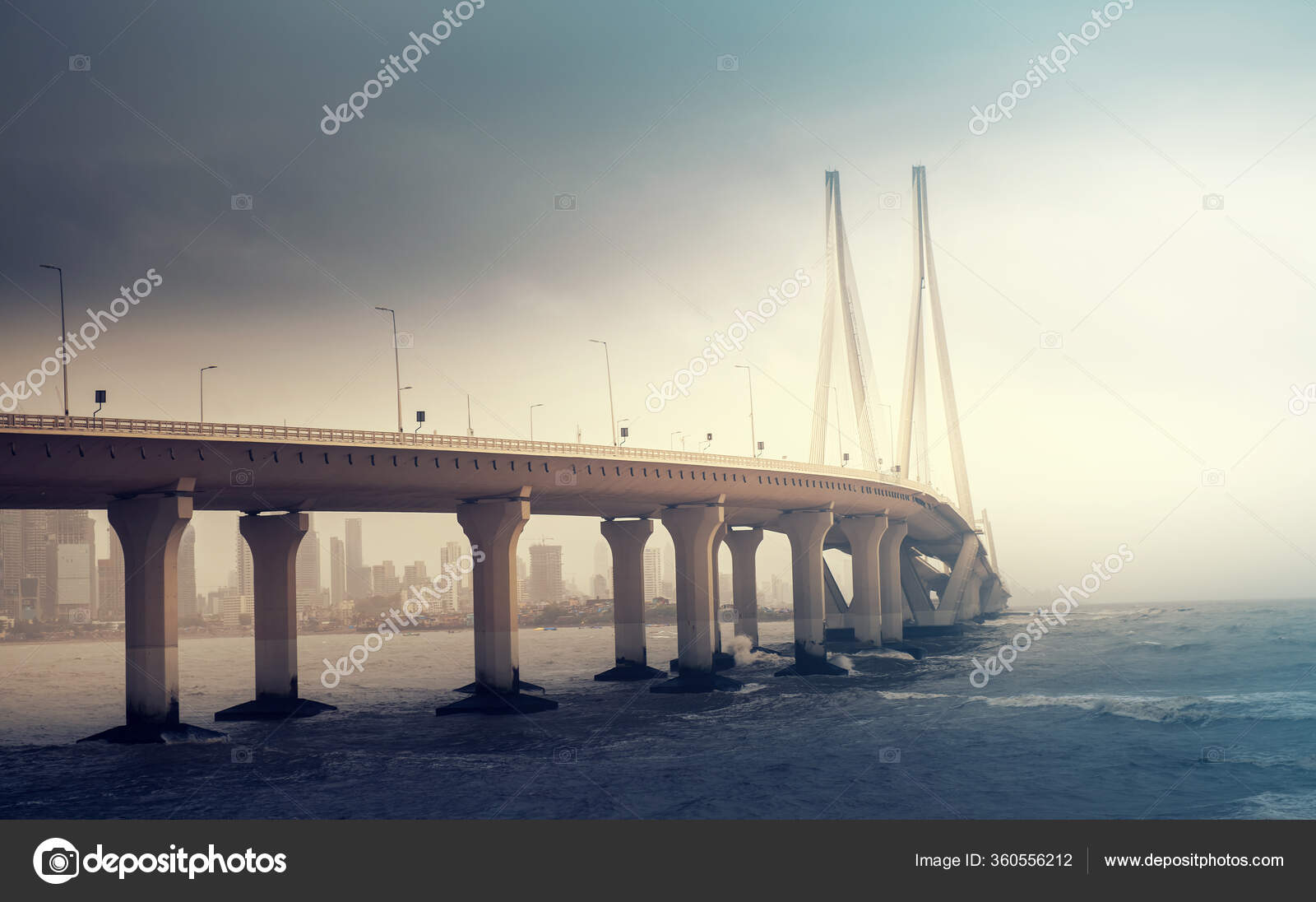 Bandra Worli Sea Link Cable Bridge Mumbai India – Stock Editorial Photo ...