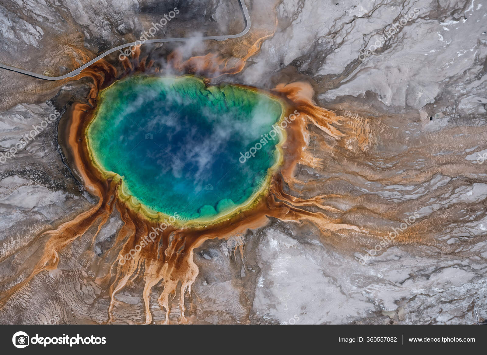Aerial View Grand Prismatic Spring Yellowstone National Park Usa ...