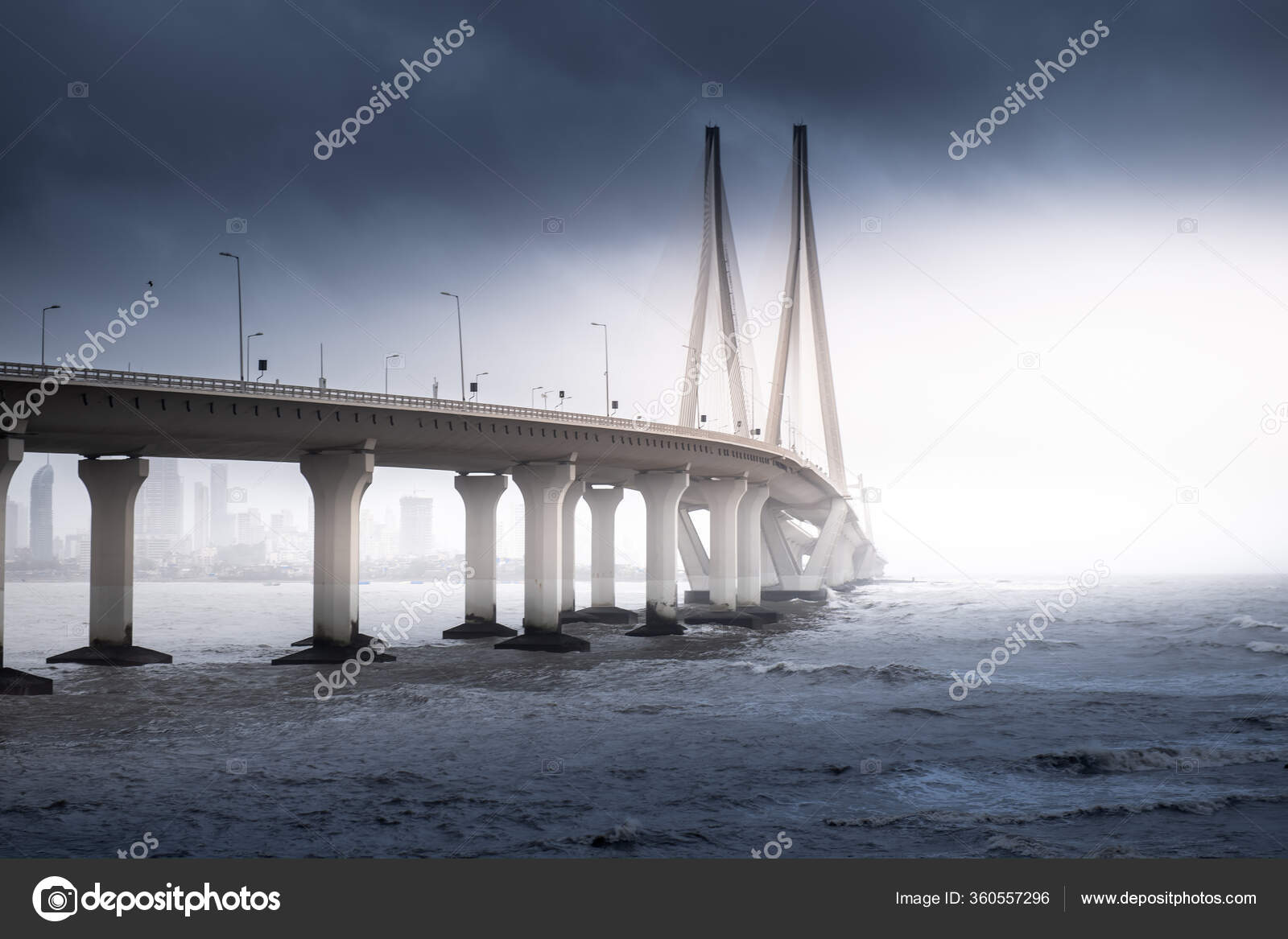 Bandra Worli Sea Link Cable Bridge Mumbai India – Stock Editorial Photo ...