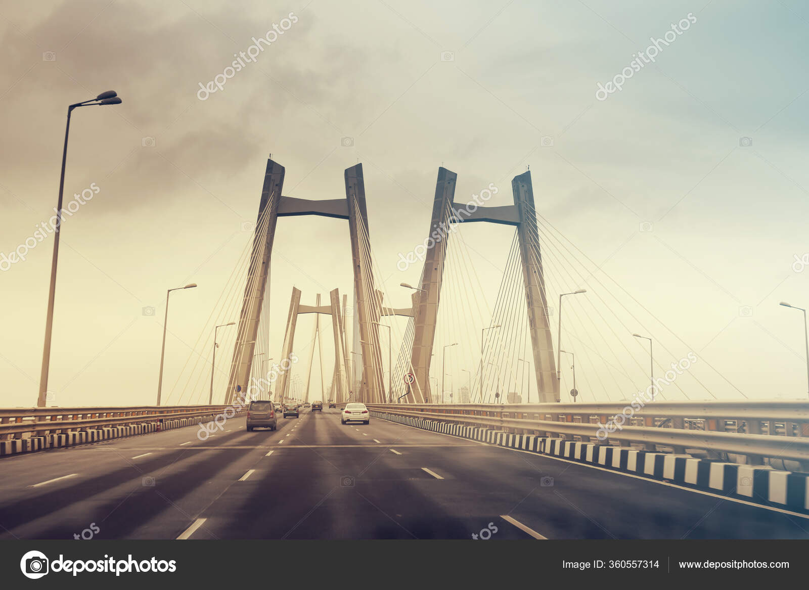 Bandra Worli Sea Link Cable Bridge Mumbai India – Stock Editorial Photo ...