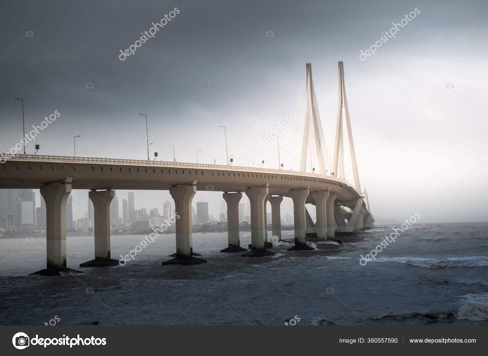 Bandra Worli Sea Link Cable Bridge Mumbai India – Stock Editorial Photo ...